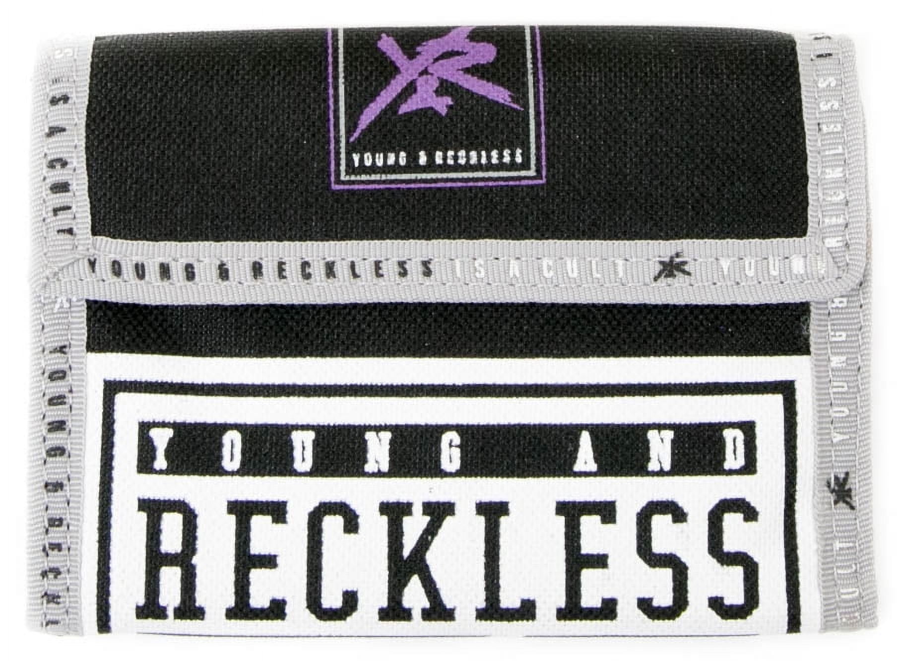 Young & Reckless Men's Velcro Closure Trifold Wallet, Black White ...