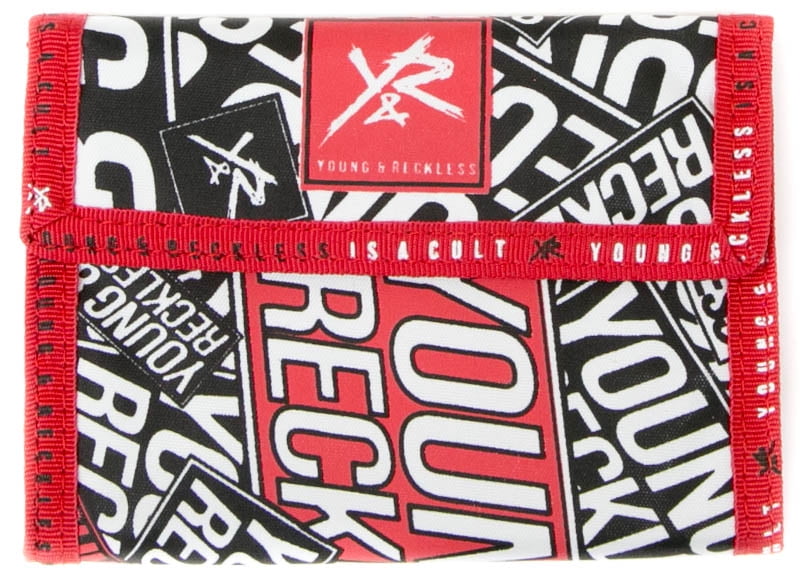Young and Reckless Men's Velcro Black White Red Logo Trifold Classic ...