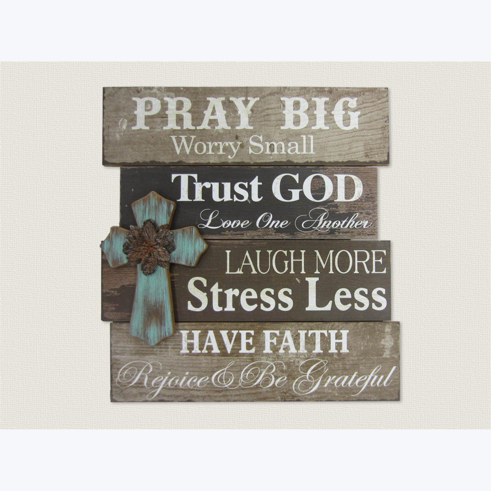 Young's 15287 Wood Pray Big Wall Sign with Cross, 21.75" - Walmart.com