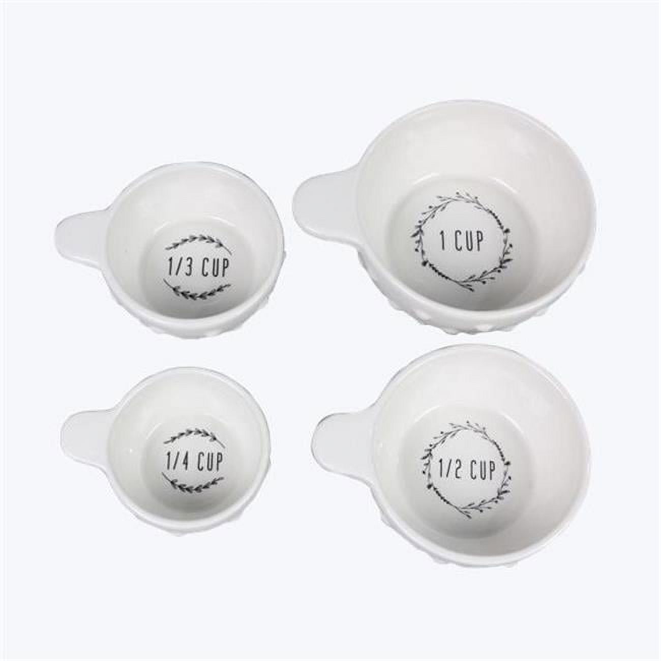 Young's Inc 21922 5.6 in. Cottage Core Ceramic Measuring Cup, 4 Piece ...