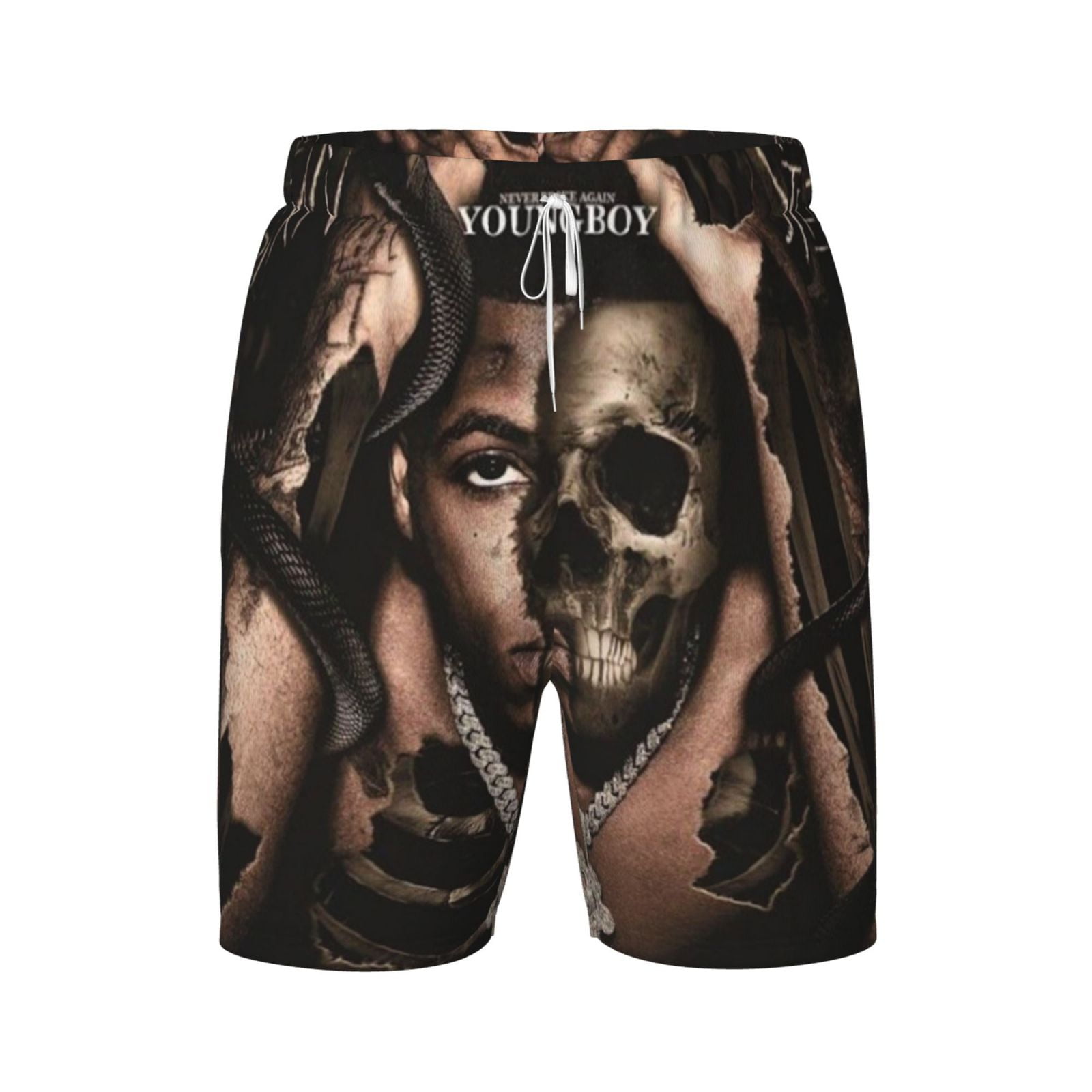 YoungBoy Never Broke Again Lip Top Teen Swim Trunks Summer Beach Board Shorts Quick Dry Bathing ...
