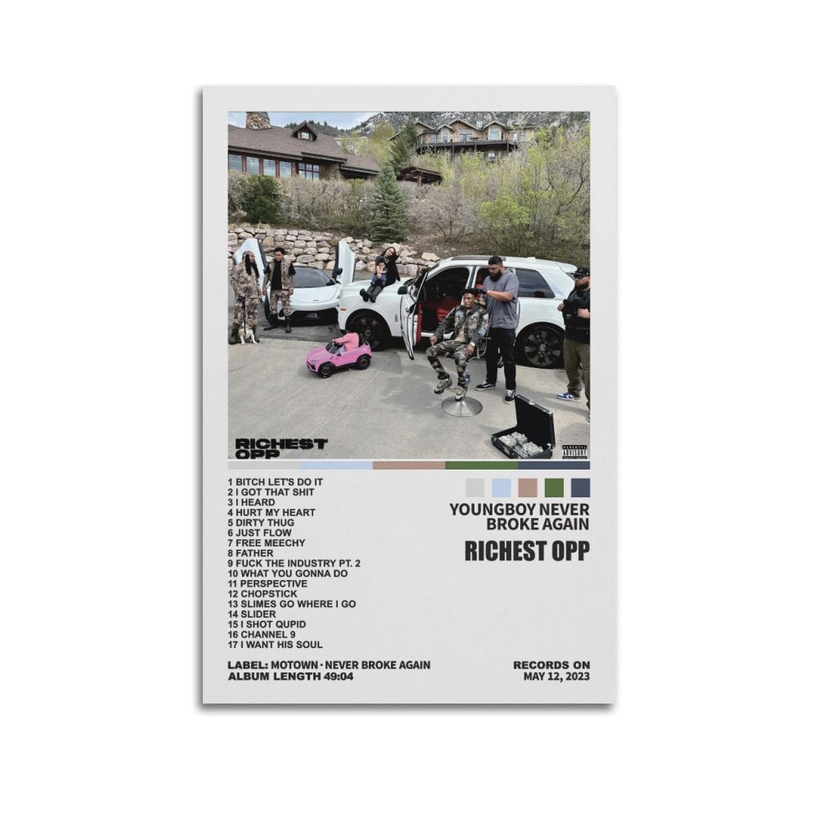 YoungBoy Never Broke Again Poster Richest Opp Album Cover Posters Anime ...