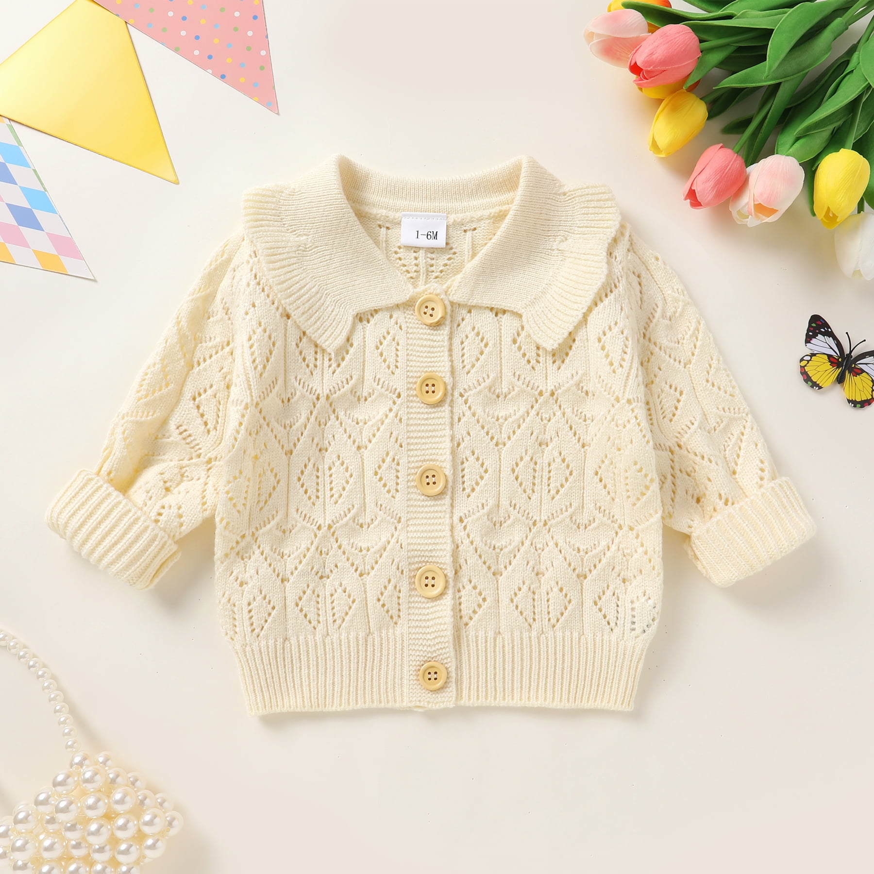 Younger Tree Baby Girl Cardigan Sweaters Long Sleeve Button Closure ...