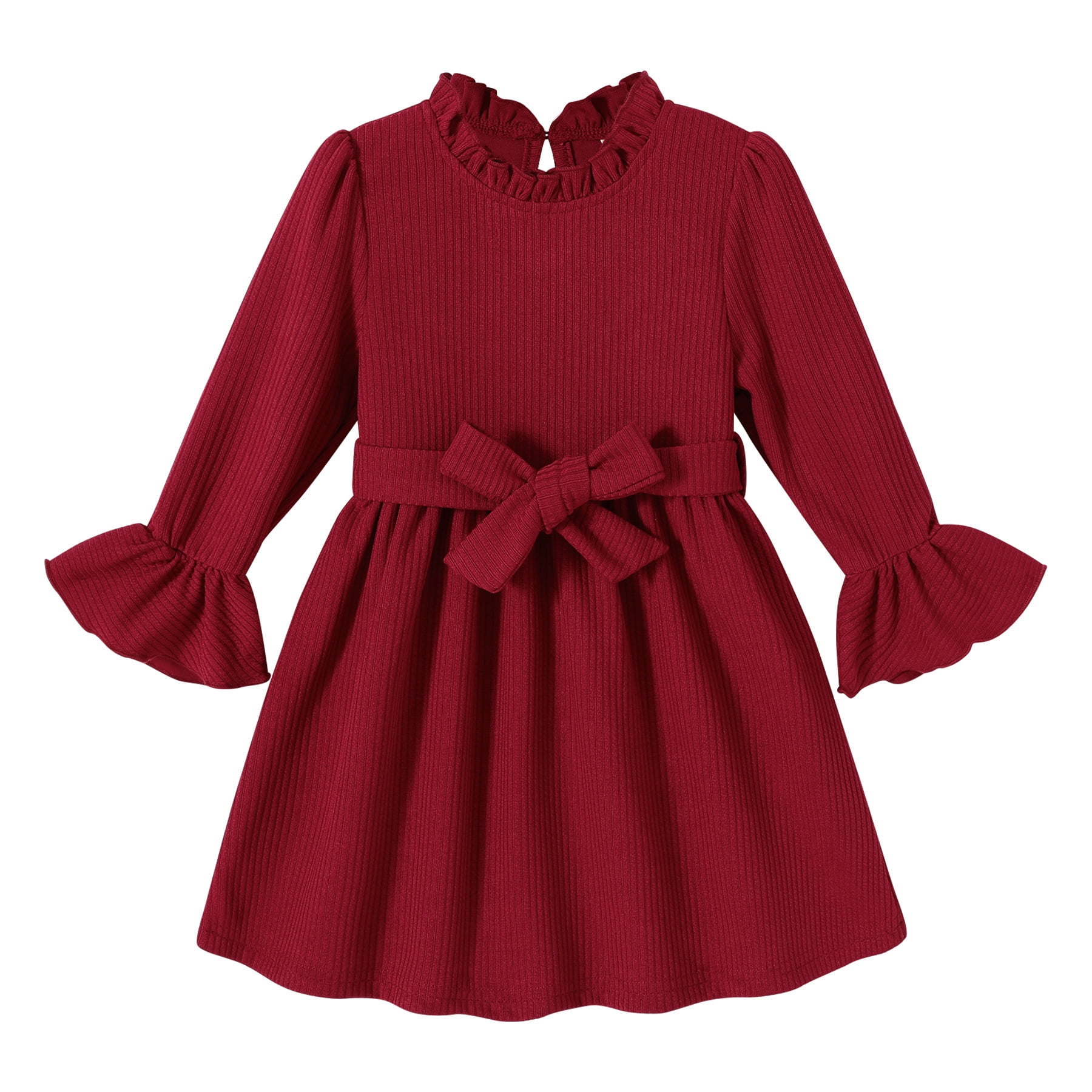 Younger Tree Baby Girl Fall Winter Dress Christmas Red Long Sleeve Turtleneck Vintage Knit ...