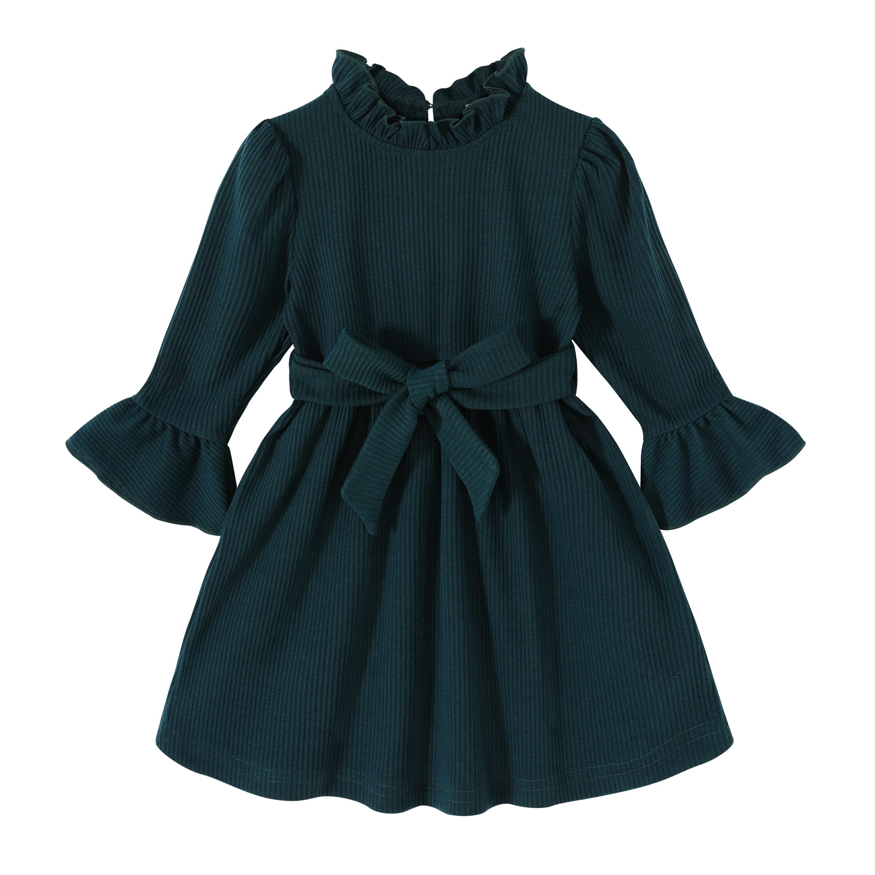 Younger Tree Baby Girl Fall Winter Dress Long Sleeve Turtleneck Vintage Knit Sweater Dress ...