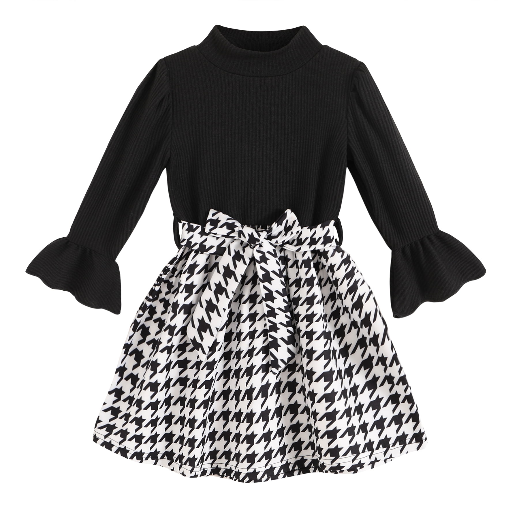 Younger Tree Baby Girl Fall Winter Dress Long Sleeve Turtleneck Vintage Knit Sweater Dress ...