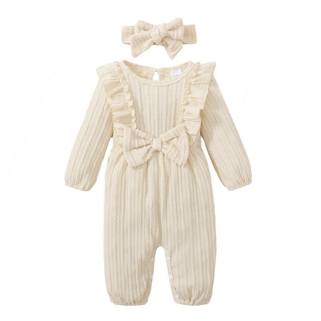 Younger Tree Baby Girl Romper Infant Fall Winter Clothes Ruffle Sweater ...