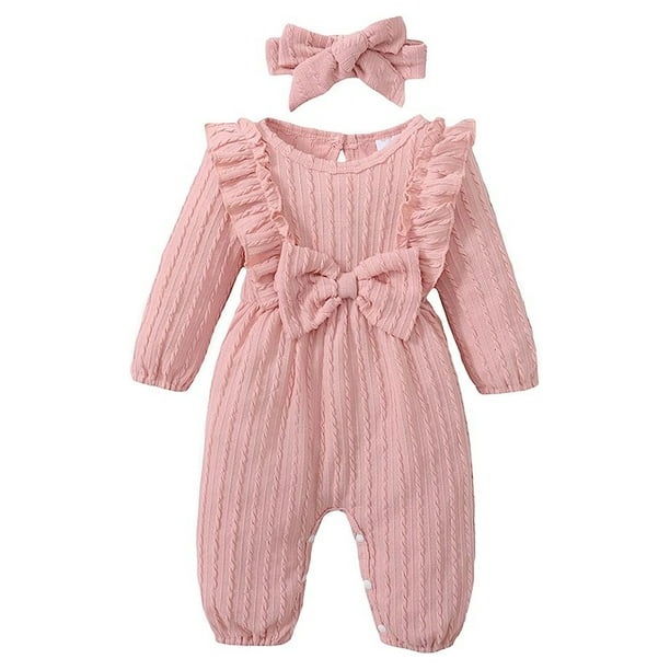 Younger Tree Baby Girl Romper Infant Fall Winter Clothes Ruffle Sweater Long Sleeve Bodysuit ...