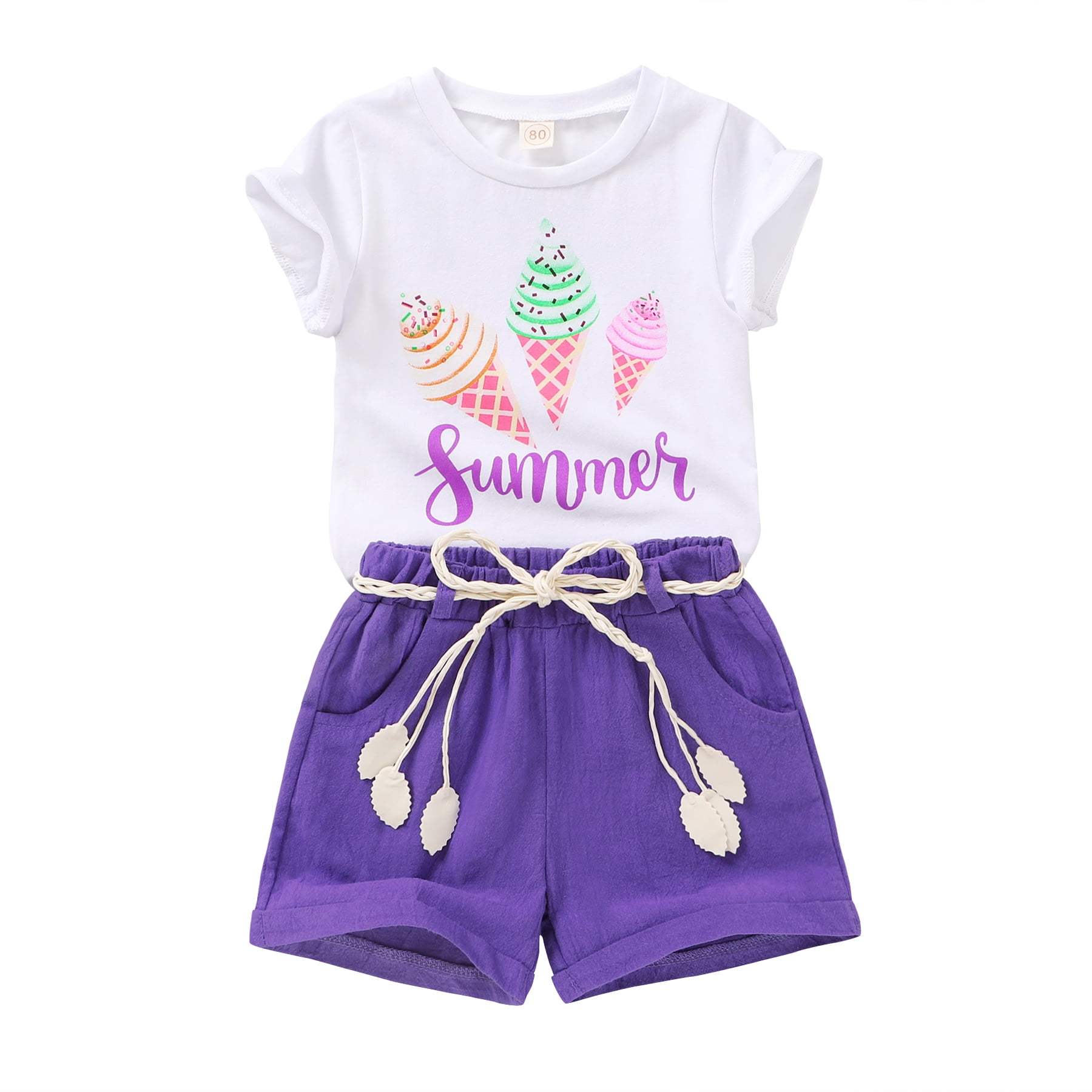 Younger Tree Toddler Girl's Cute Summer Clothes Set - Short Sleeve T ...