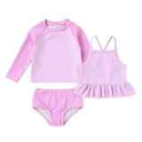Younger Tree Girl 3-Piece Rashguard Swimsuit Set Baby Cute Long Sleeve ...