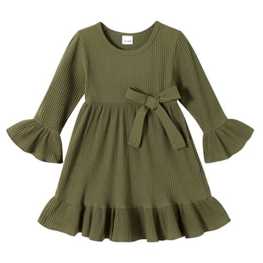 Younger Tree Baby Girl Fall Winter Dress Long Sleeve Turtleneck Vintage Knit Sweater Dress ...