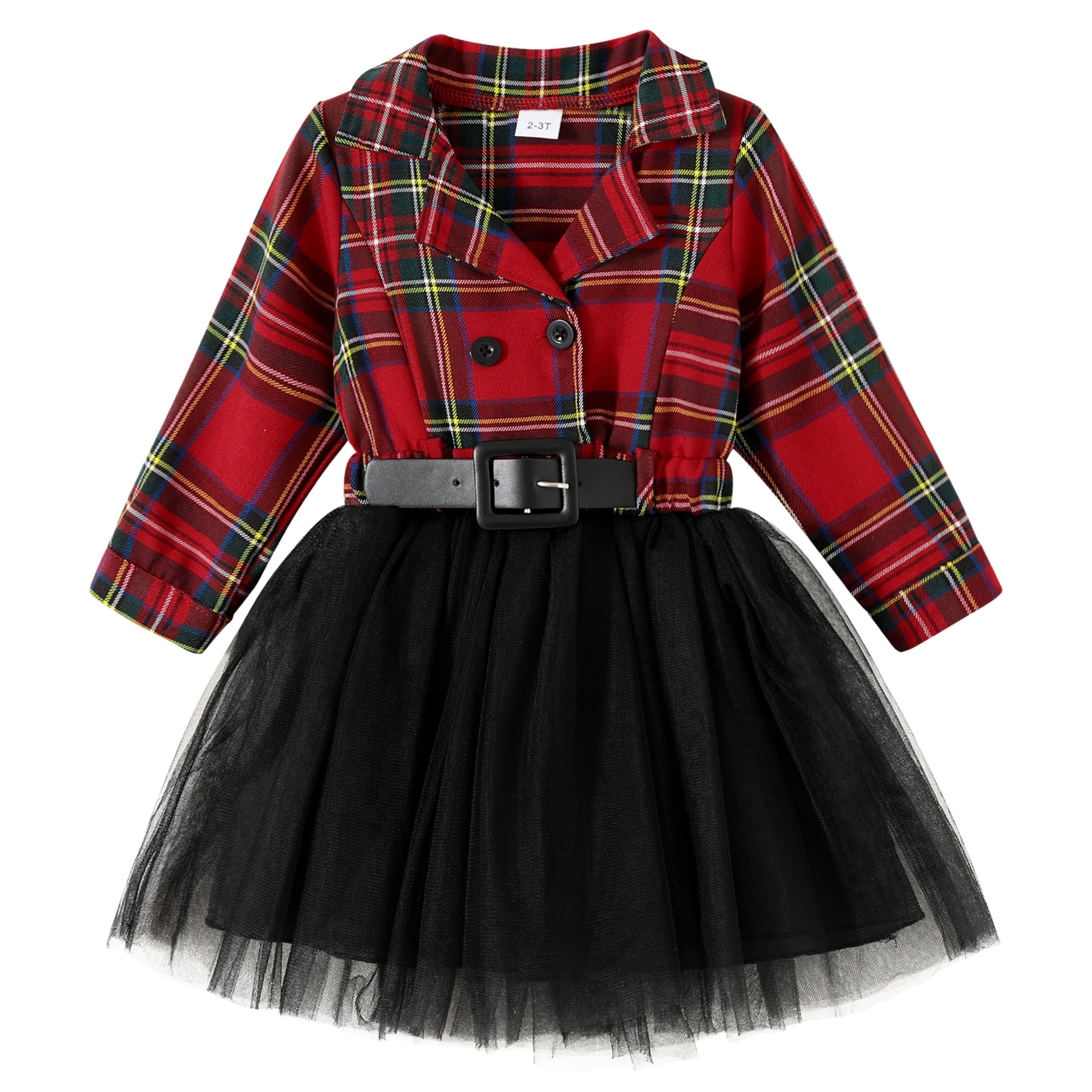 Younger Tree Little Girl Buffalo Plaid Tutu Skirt Party Princess Dress ...
