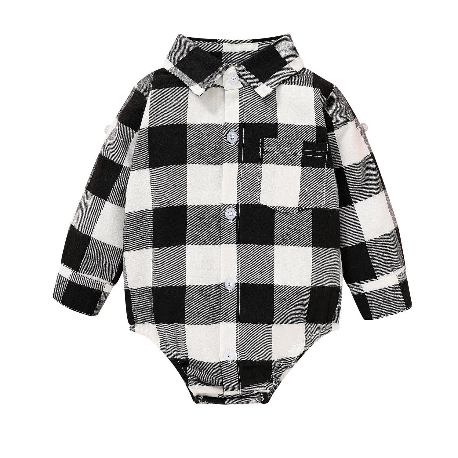 Younger Tree Newborn Baby Boy Girl Christmas Long Sleeve Plaid Flannel ...