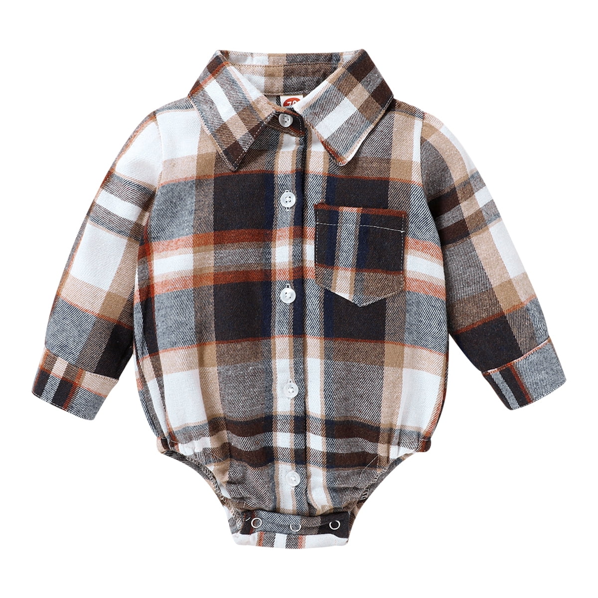 Younger Tree Newborn Baby Boy Girl Christmas Long Sleeve Plaid Flannel ...