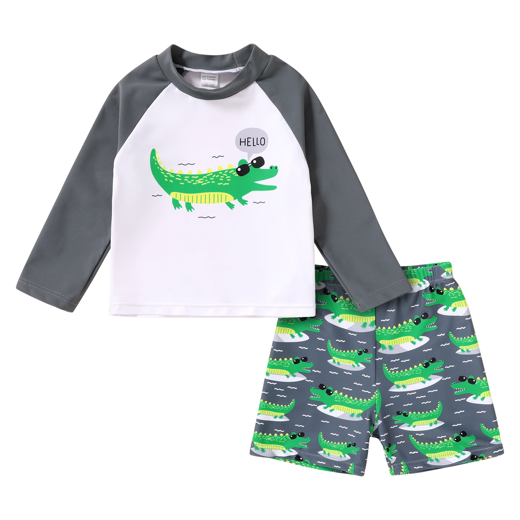 Younger Tree Toddler Baby Boys Swimsuits Trunk Rashguard Long Sleeve ...