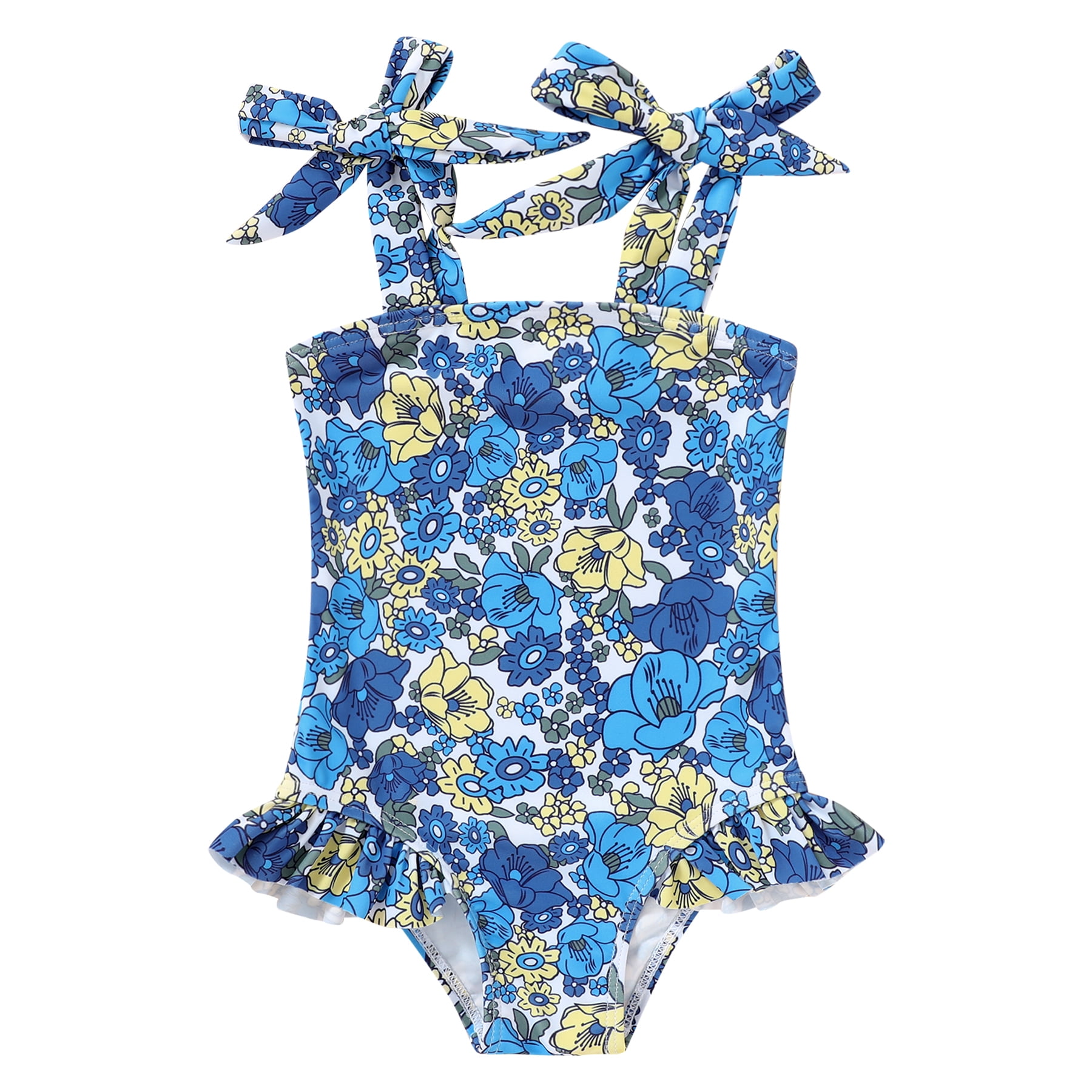 Younger Tree Toddler Swimsuit Girl Color Block Stripe One-Piece ...