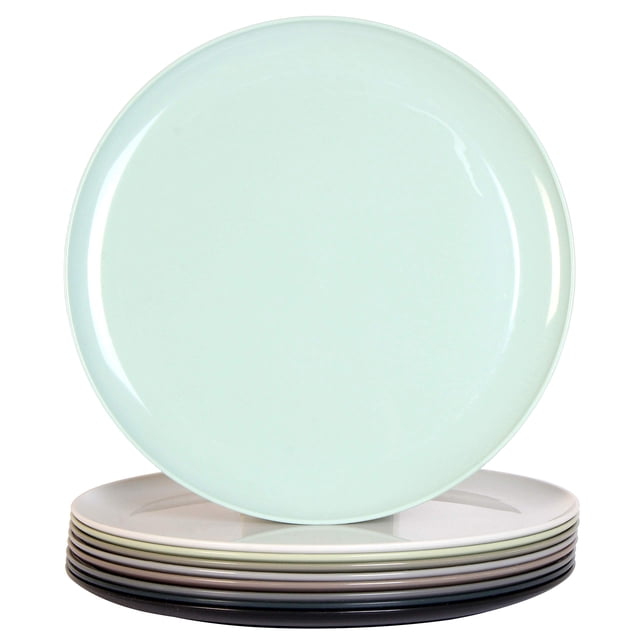 Youngever 10 Inch Plastic Plates, Large Plates, Dinner Plates, Set of 9 ...