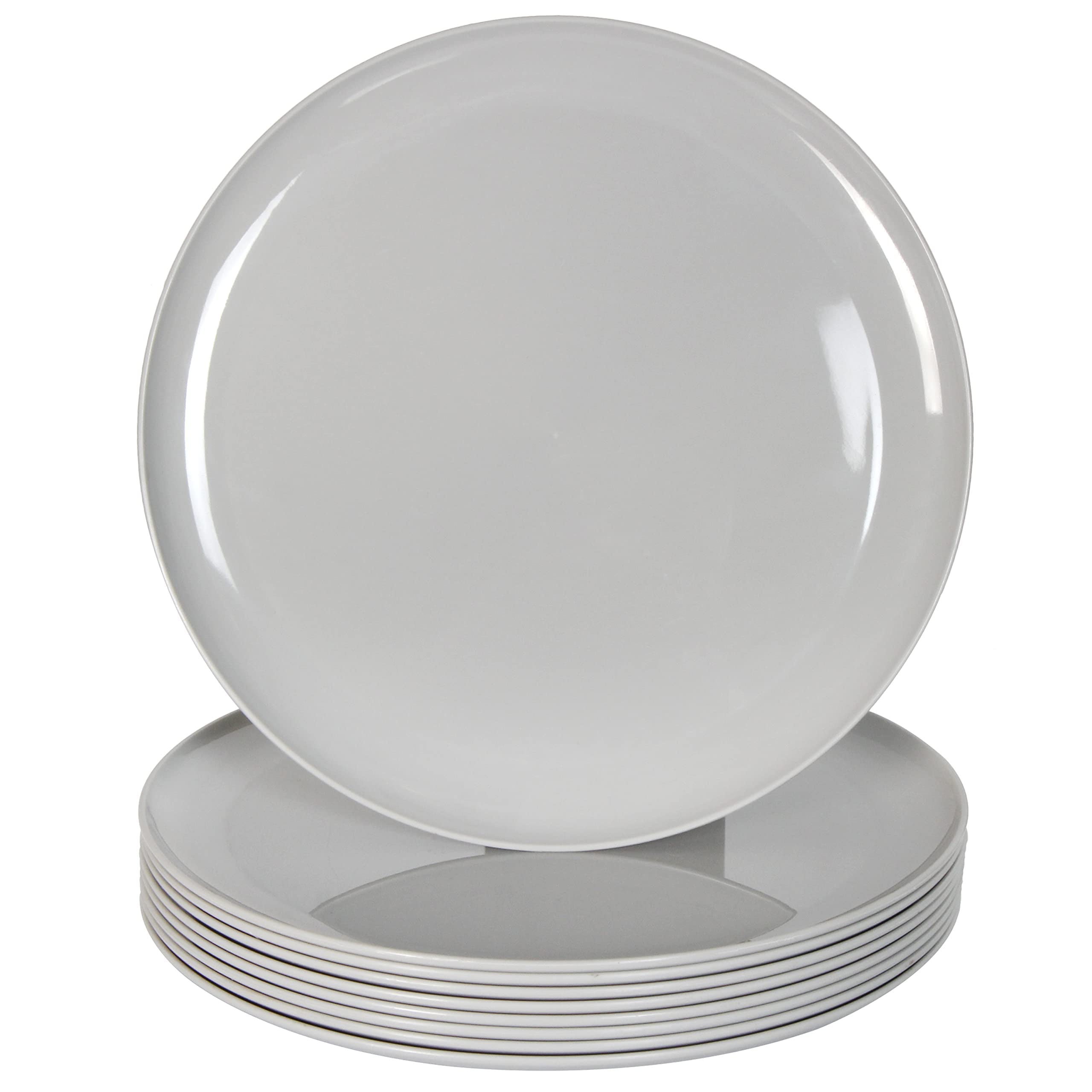 Youngever 10 Inch Plastic Plates, Large Plates, Dinner Plates, Set of 9 ...