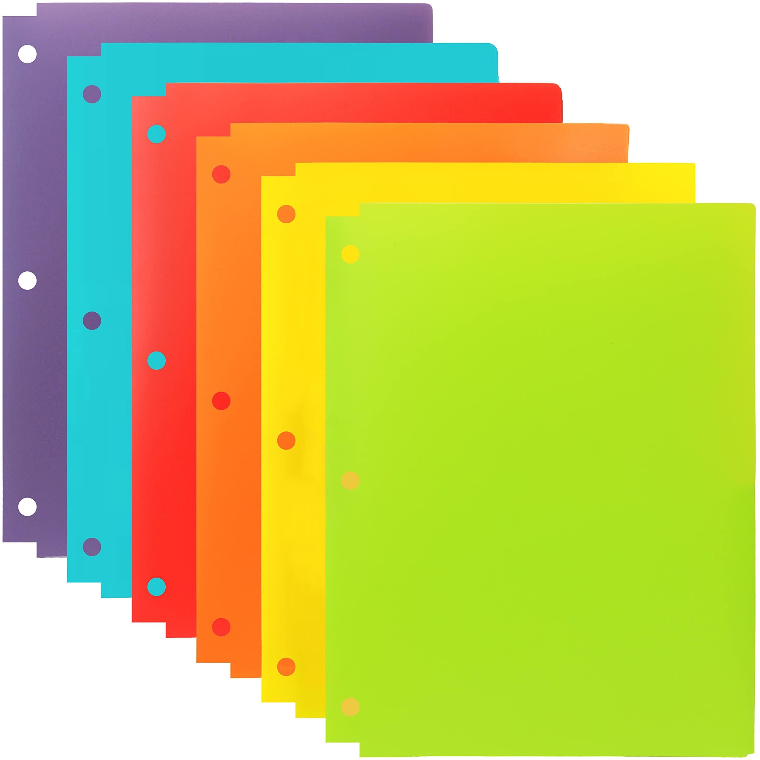 Youngever 12 Pack Heavy Duty Plastic Two Pocket Folders, Binder ...