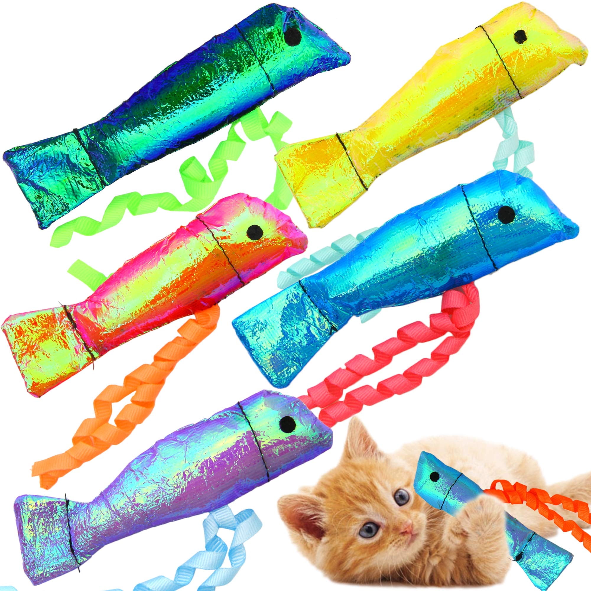 Youngever 15 Pack Crinkle Catnip Cat Toys, Cat Interactive Toys, Catnip ...