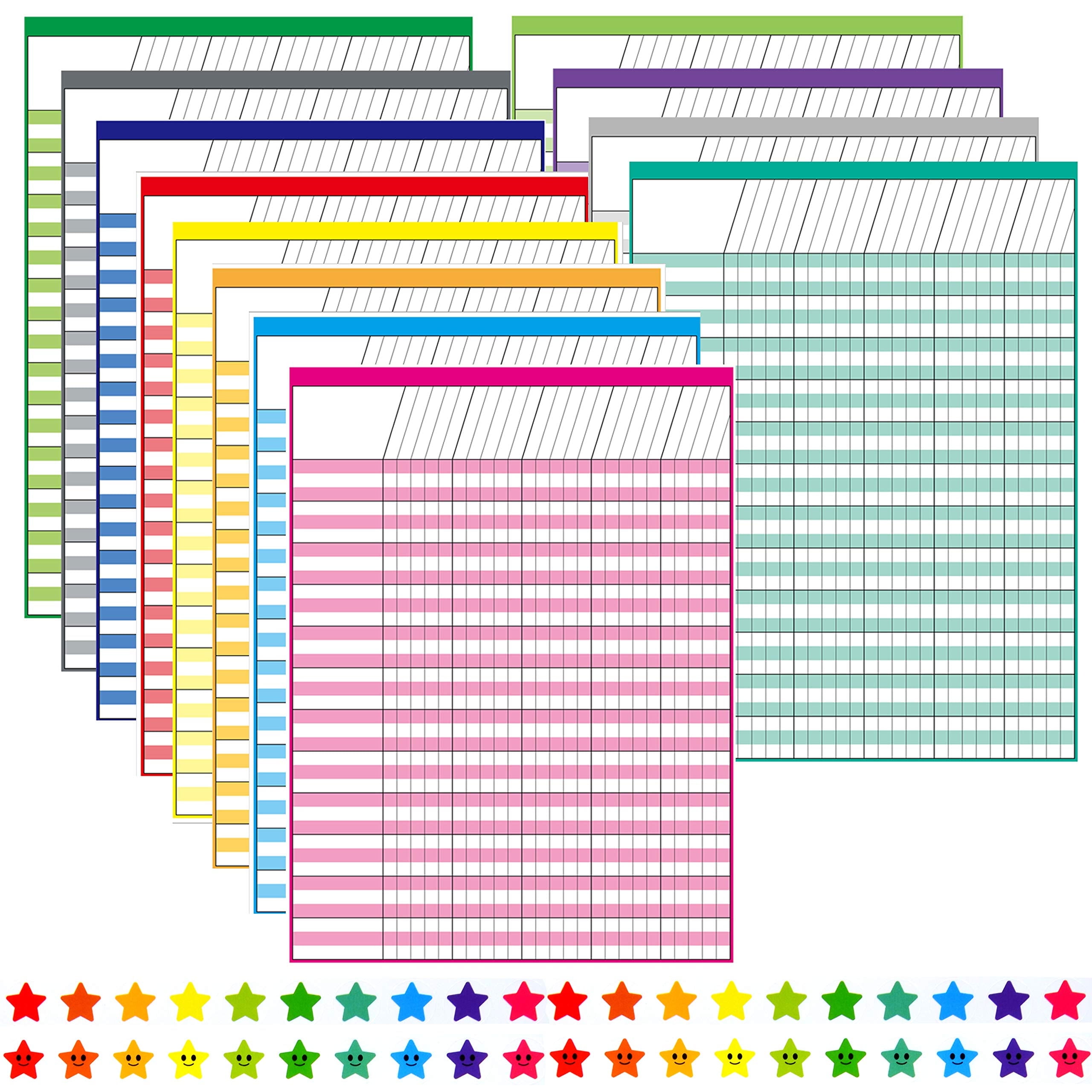 Youngever 17 Inch x 22 Inch Multi-Color Laminated Dry Erase Incentive ...