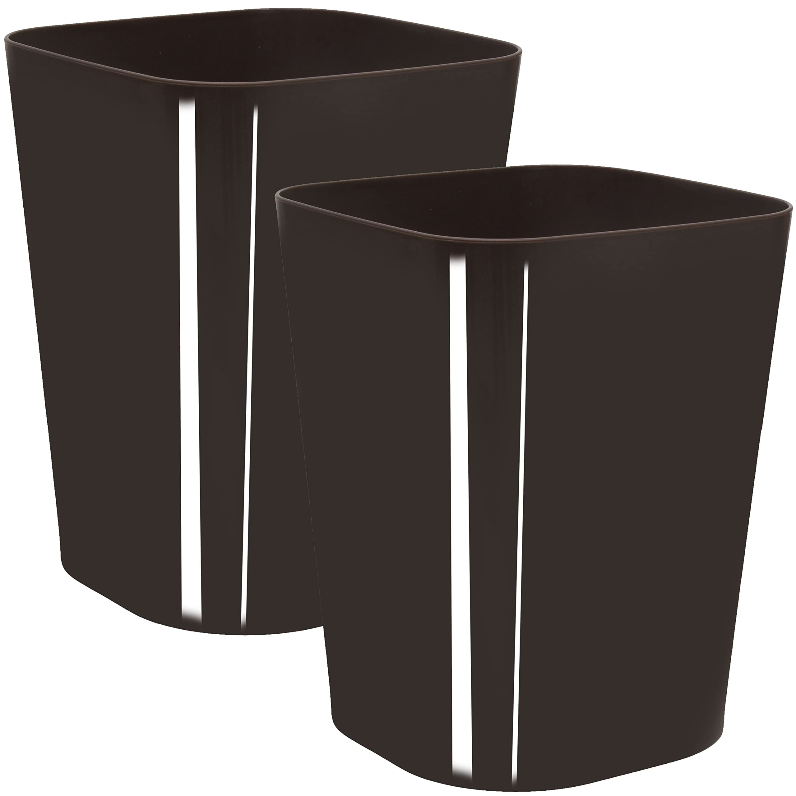Youngever 2 Pack 1.5 Gallon Square Trash Can, Plastic Garbage Container ...