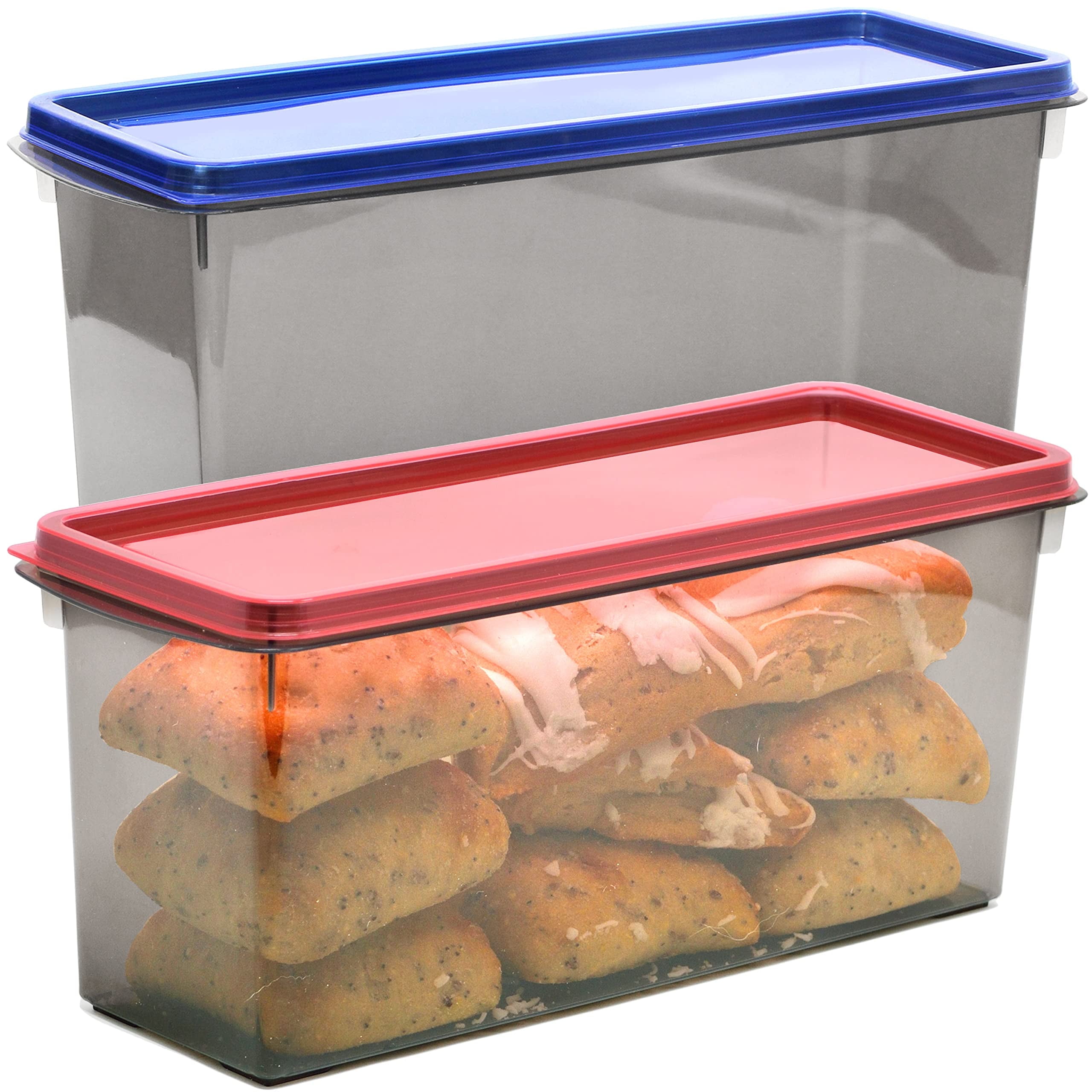 Youngever 2 Pack Plastic Bread Container Bread Storage Containers Food Storage Containers