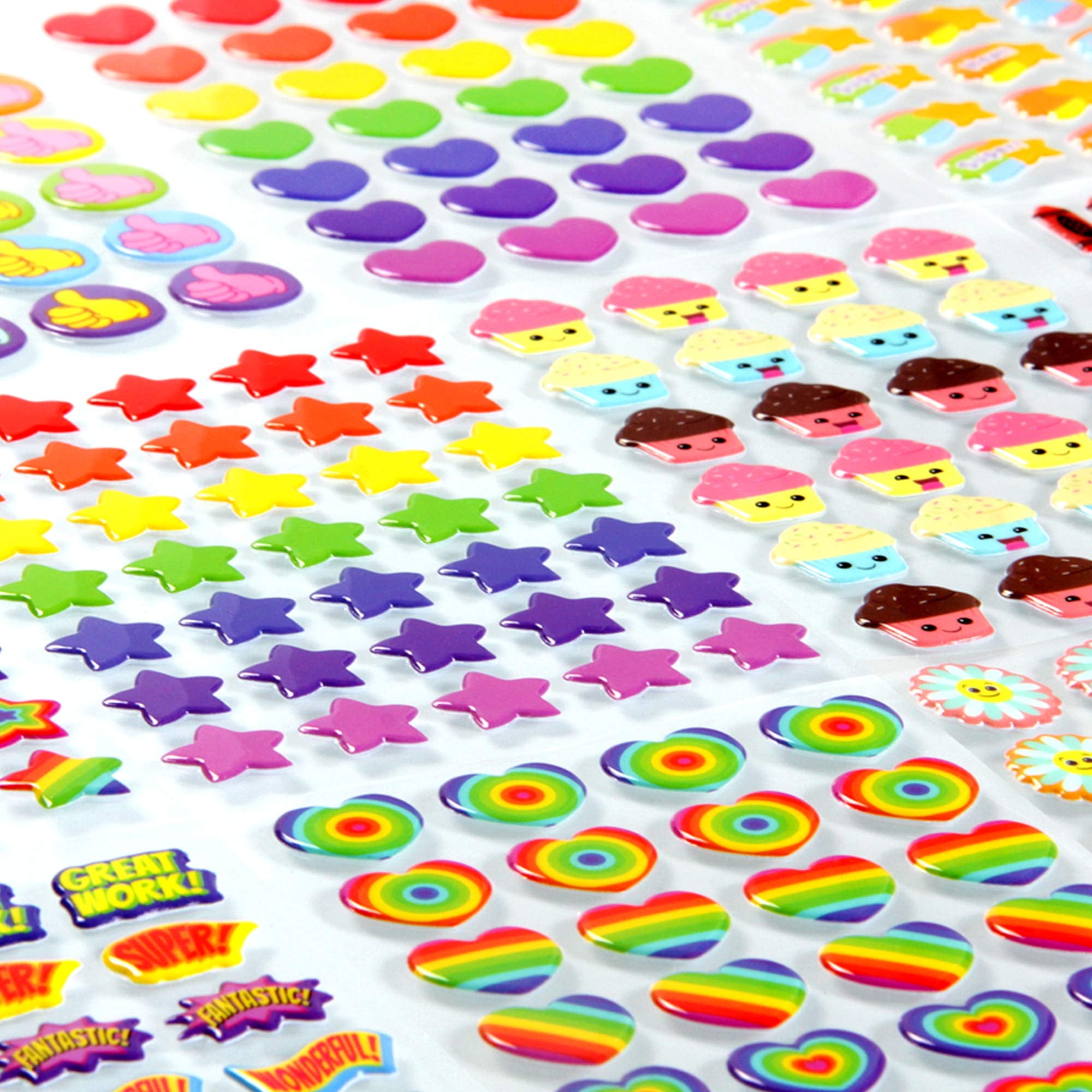 Youngever 2320 Counts 3D Reward Stickers for Kids Toddlers, Puffy ...
