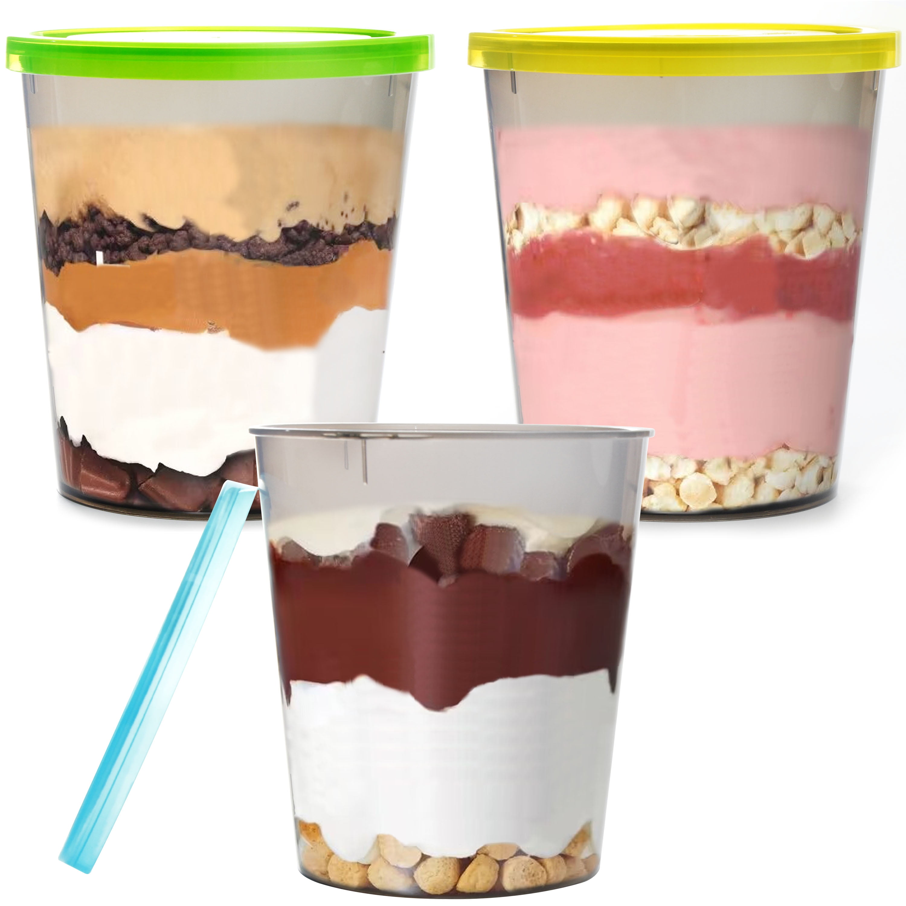 Youngever 3 Pack 35 Ounce Plastic Ice Cream Containers, Freezer ...
