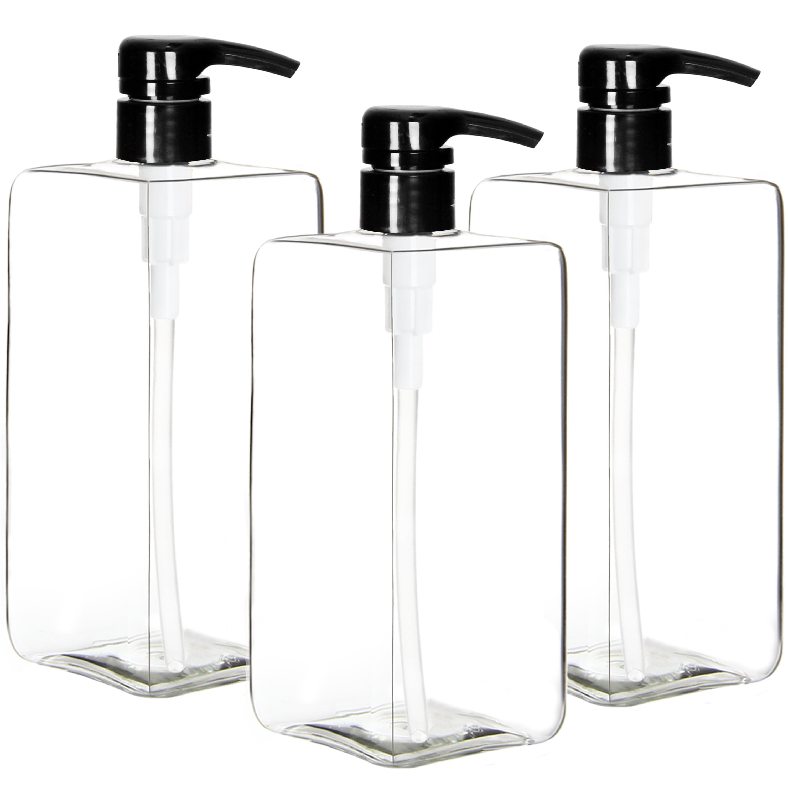 Youngever 3 Pack Clear Pump Bottles for Shampoo 32 Ounce (1 Liter ...
