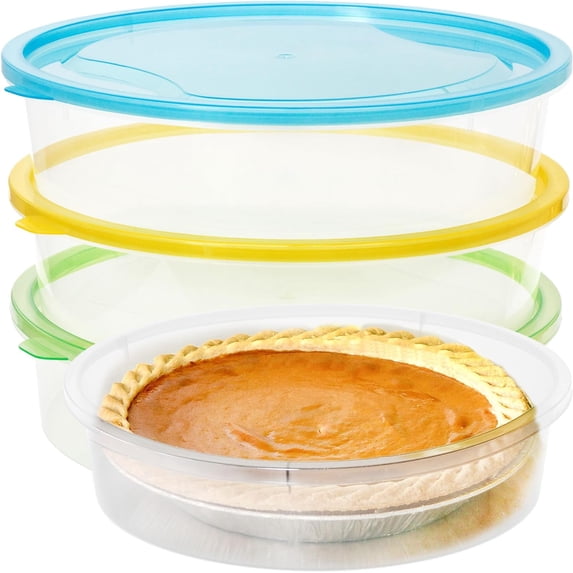 Youngever 3 Pack Pie Containers, Clear Plastic Food Storage Containers ...