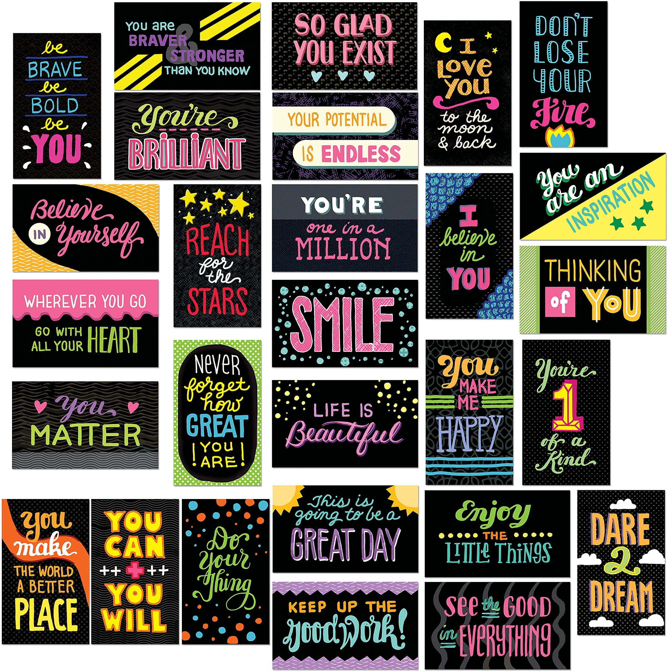 Youngever 300 Pack Motivational Quote Cards, 100 Unique Inspirational ...