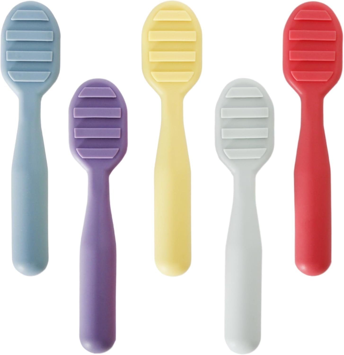 Youngever 5 Pack Silicone Baby Learning Spoons, Self Feeding Spoon ...