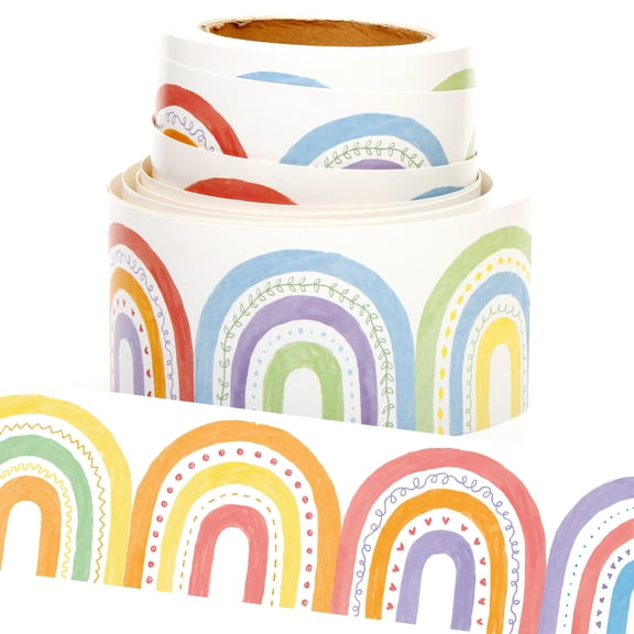 Colorful Rainbow Bulletin Board Borders for Classroom and Decor