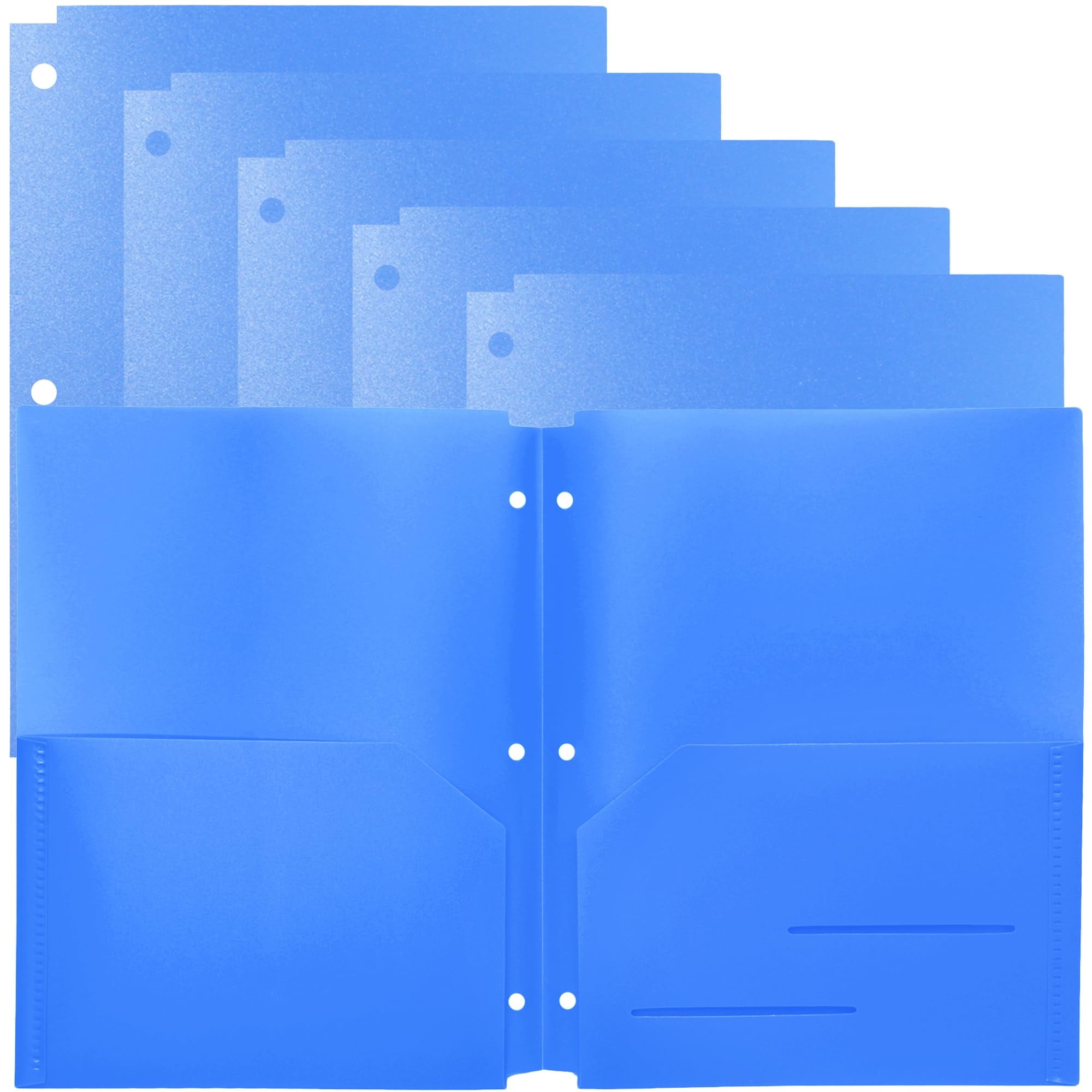 Youngever 6 Pack Heavy Duty Plastic Two Pocket Folders, Binder Dividers ...