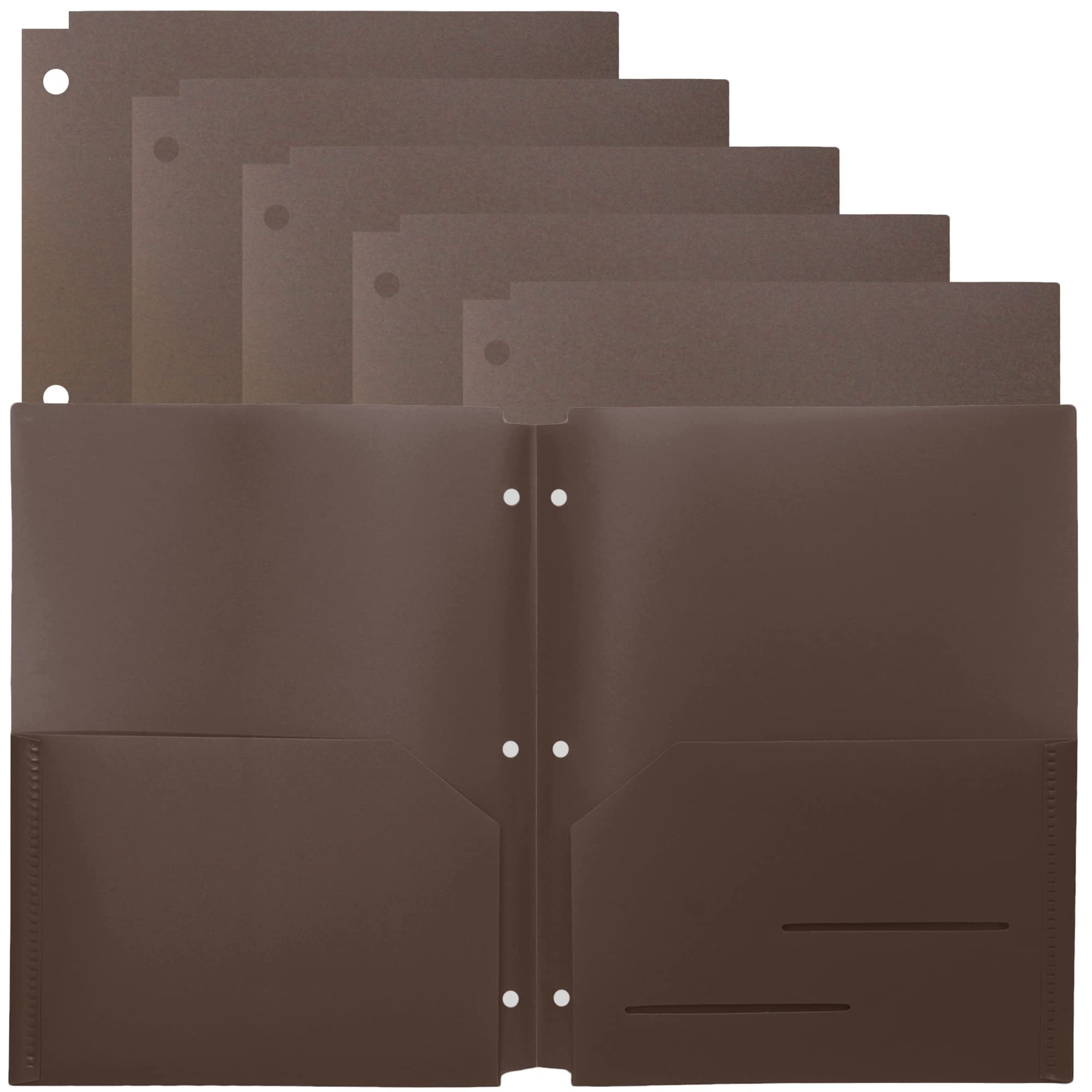 Youngever 6 Pack Heavy Duty Plastic Two Pocket Folders, Binder Dividers ...