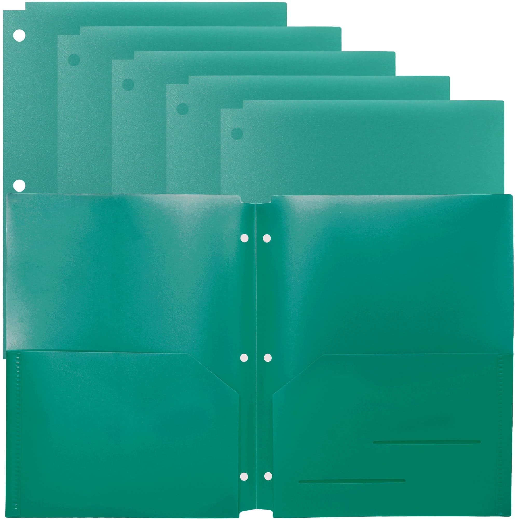 Youngever 6 Pack Heavy Duty Plastic Two Pocket Folders, Binder Dividers ...
