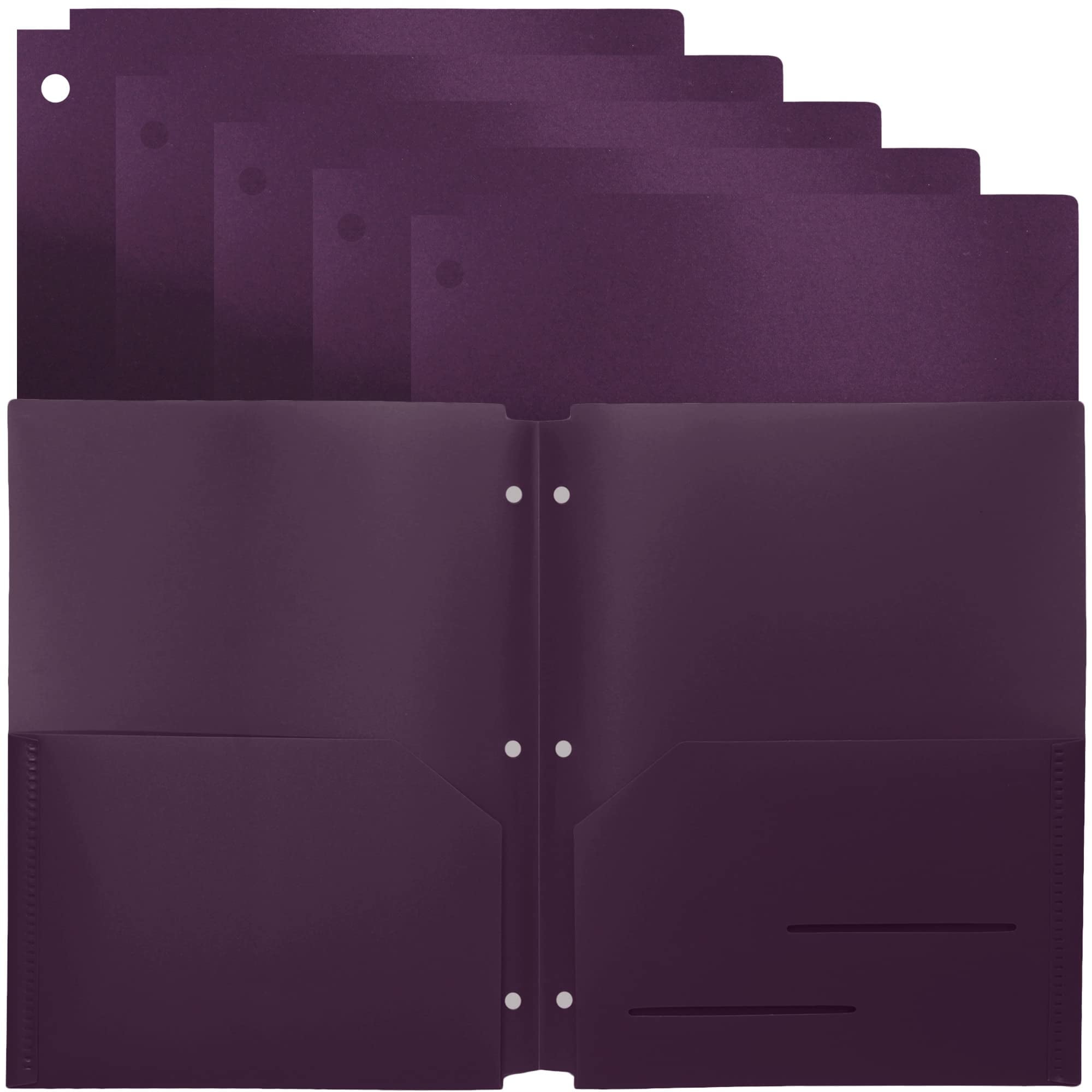 Youngever 6 Pack Heavy Duty Plastic Two Pocket Folders, Binder Dividers ...