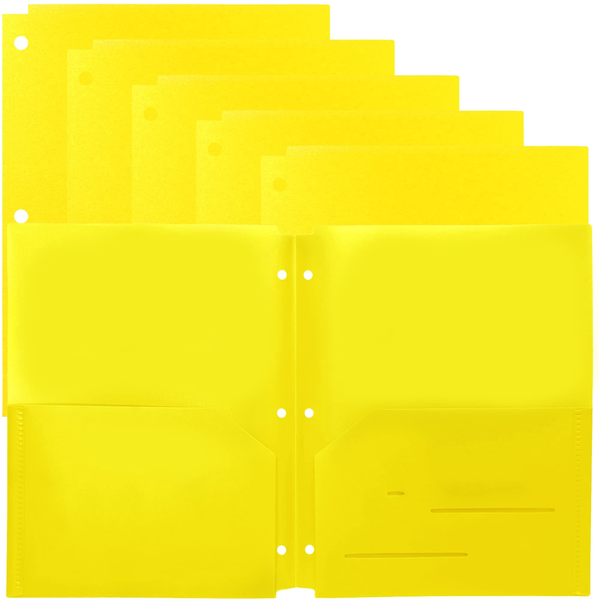 Youngever 6 Pack Heavy Duty Plastic Two Pocket Folders, Binder Dividers ...