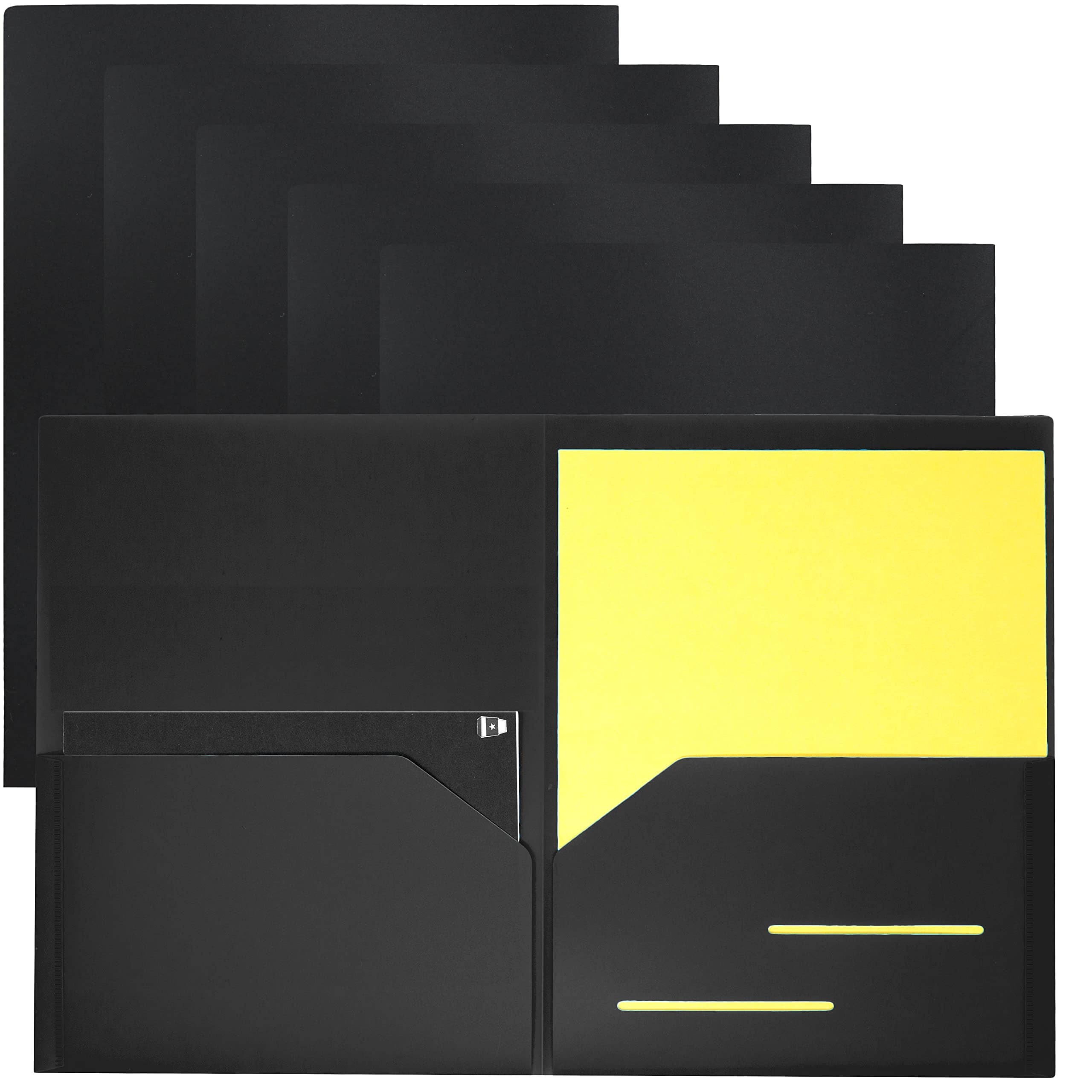 Youngever 6 Pack Heavy Duty Plastic Two Pocket Folders, Heavy Duty ...
