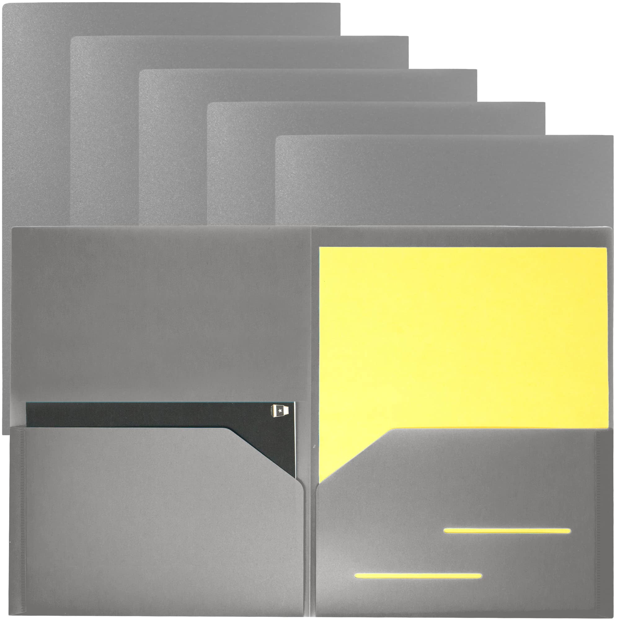 Youngever 6 Pack Heavy Duty Plastic Two Pocket Folders, Heavy Duty ...