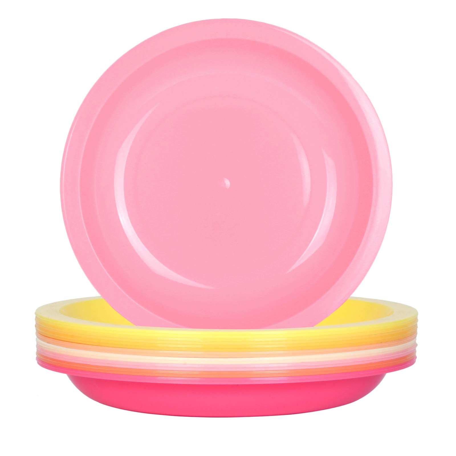 Youngever 7.5 Inch Plastic Plates, Small Kid Size, Kids Plates, Toddler ...