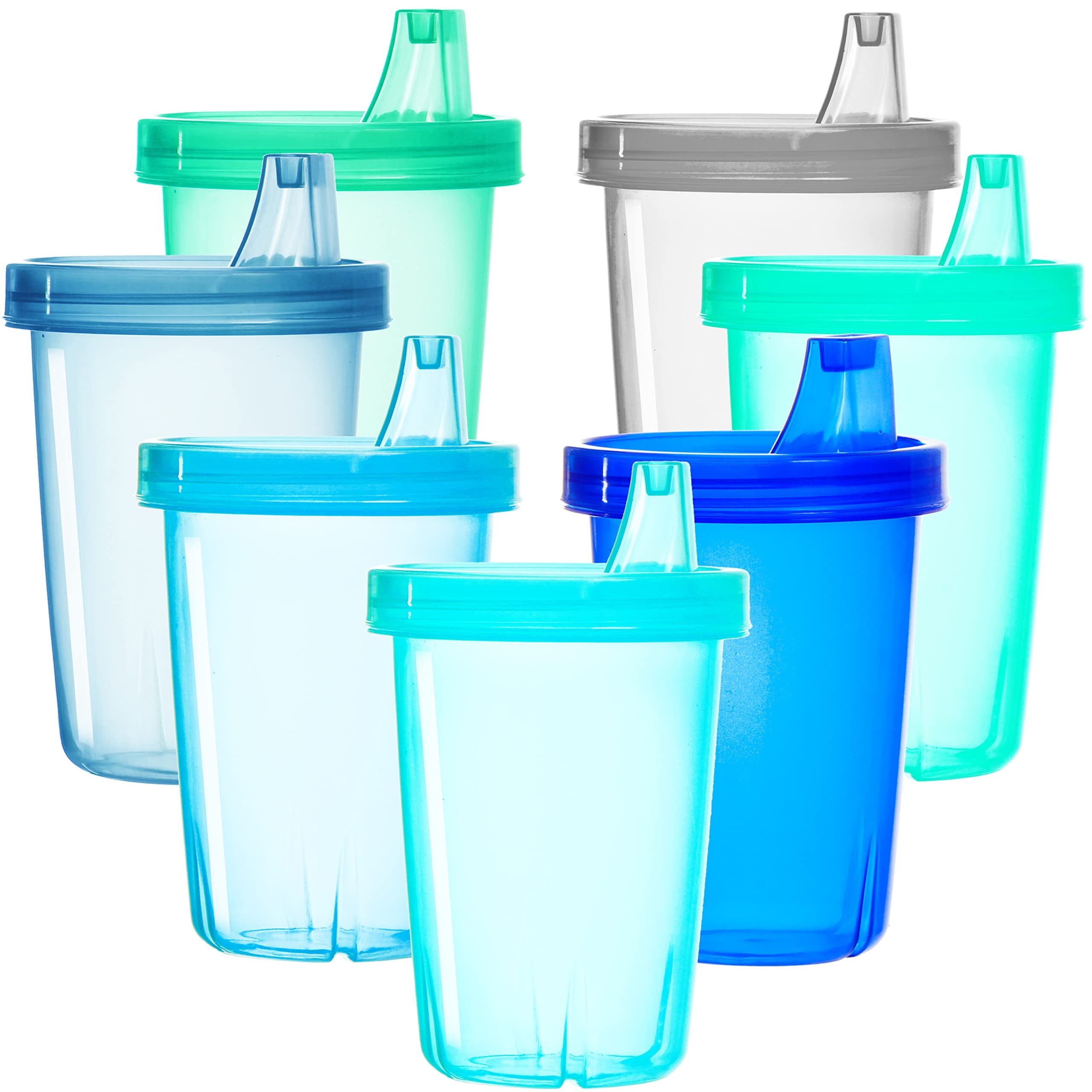Youngever, Kids Sippy Cups, 7 Coastal Colors, 7 Pack - Walmart.com