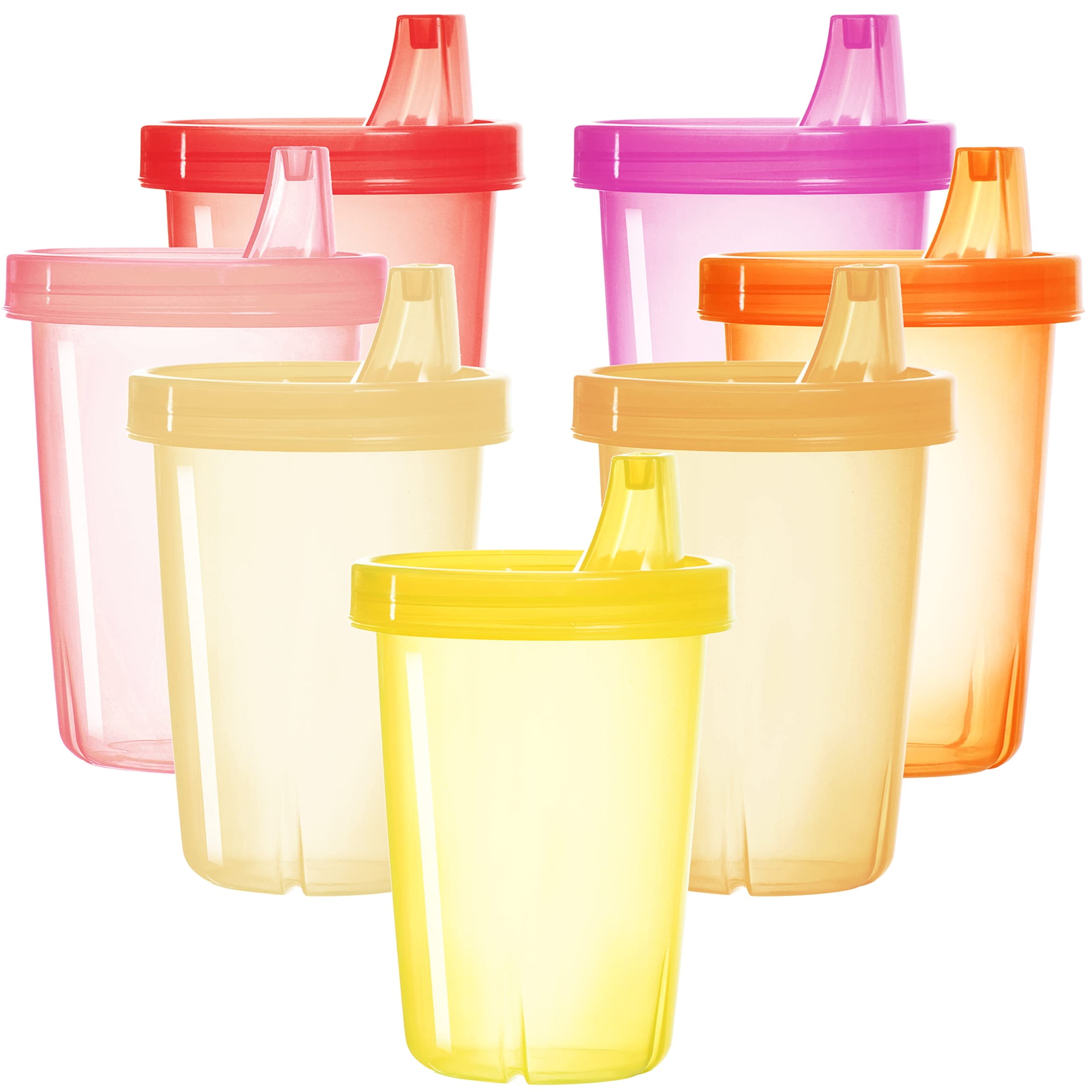 Youngever 7 Pack Kids Sippy Cups, Sippy Cups for Infant, Kids, Toddler ...
