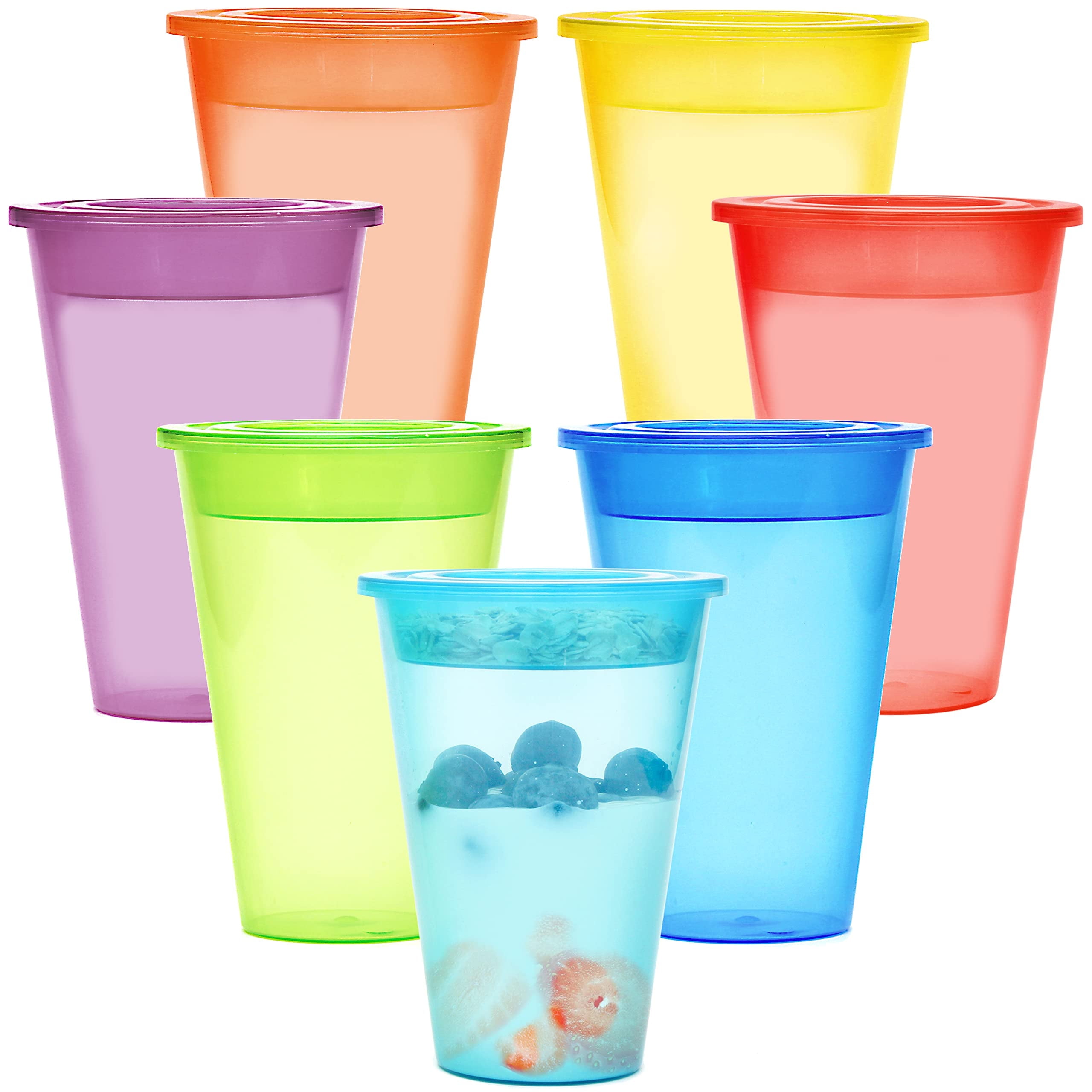 Youngever 7 Sets Plastic Parfait Cups, Reusable Plastic Dessert Cups ...