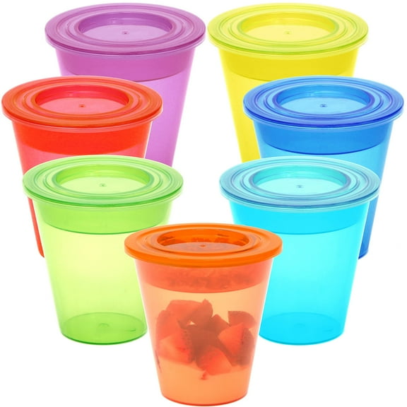 Qihe-7 Sets Reusable Parfait Cups With Lids and Inserts, Plastic ...