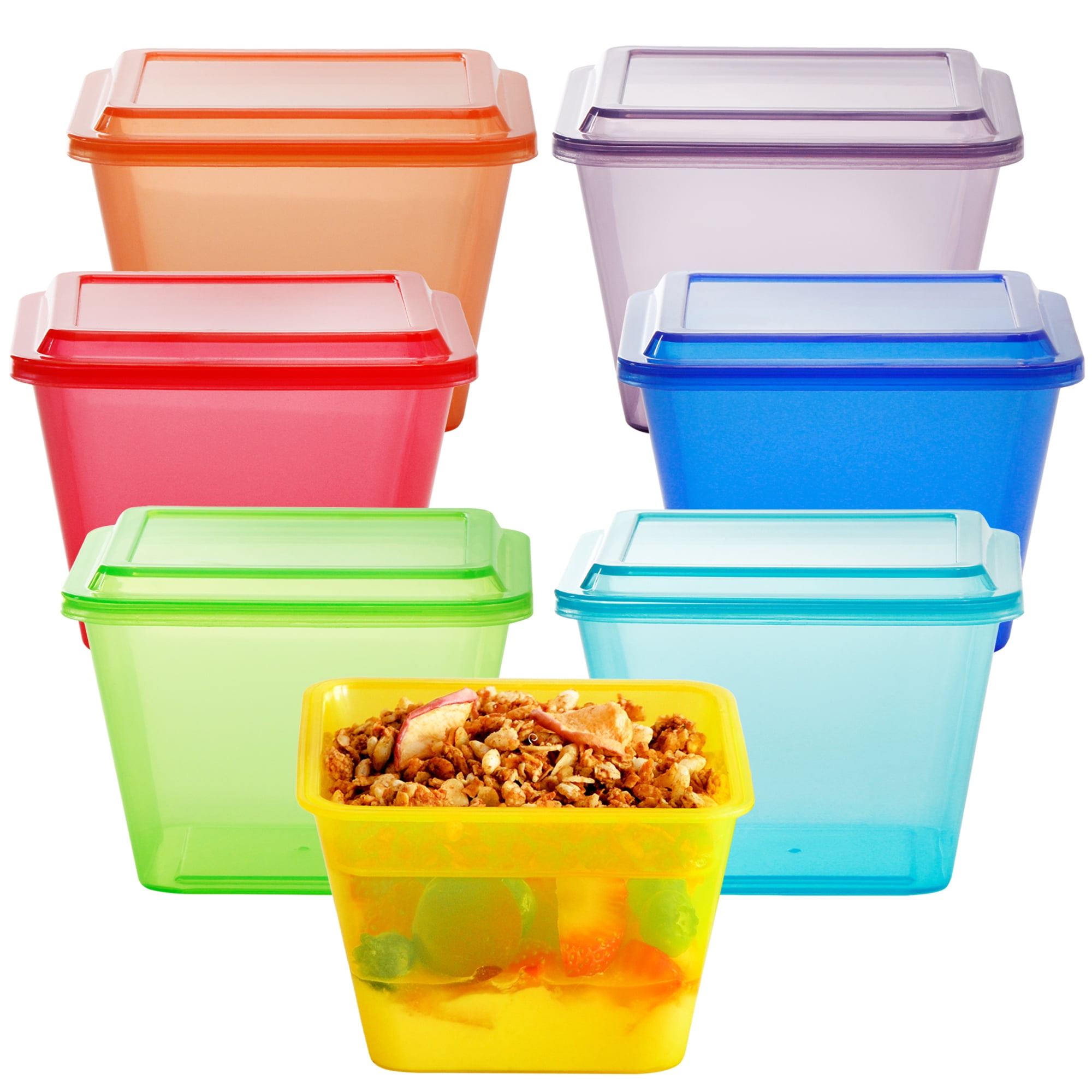 Youngever 7 Sets Plastic Parfait Cups with Lids and Inserts, Reusable ...