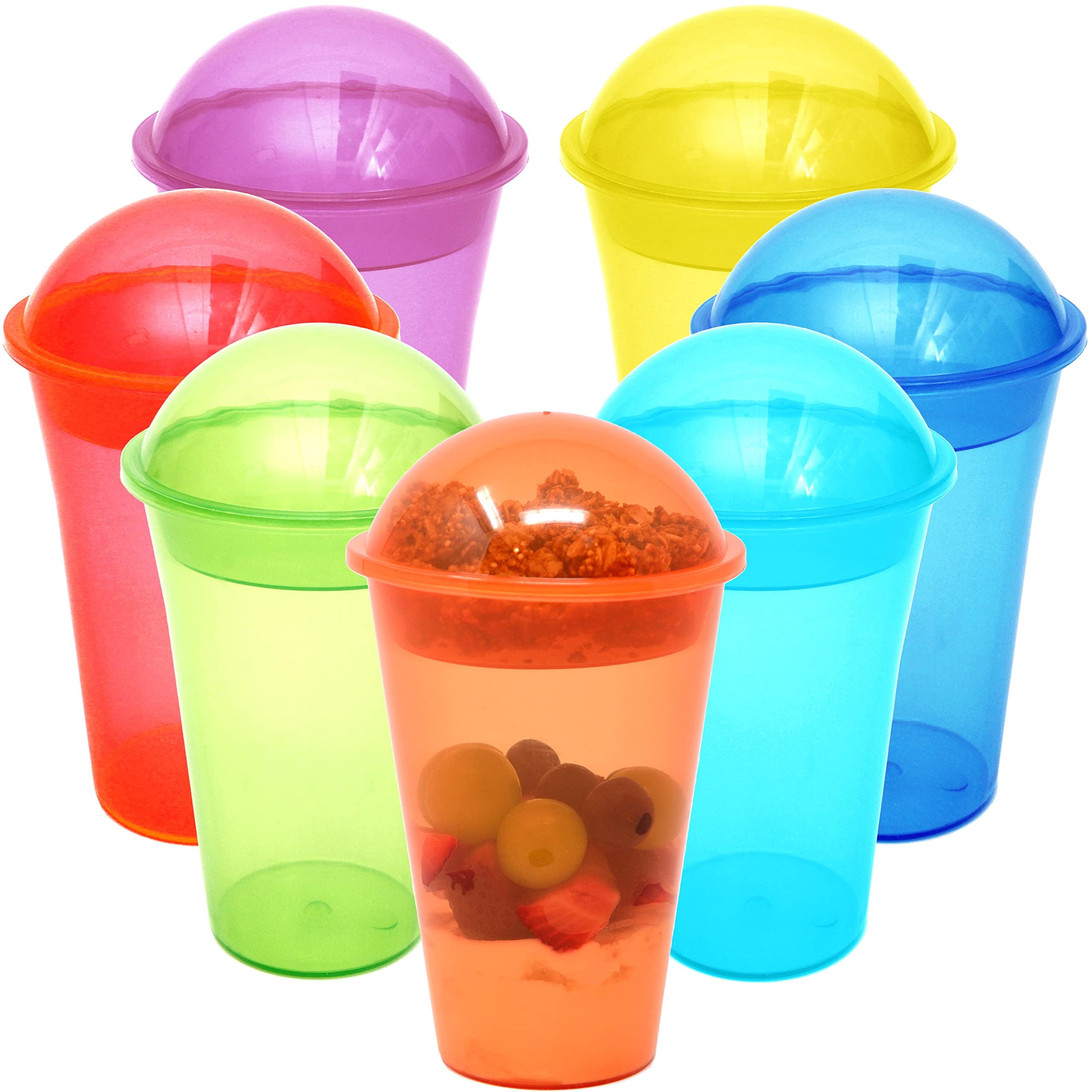 Youngever 7 Sets Plastic Yogurt Cups, Reusable Plastic Dessert Cups ...