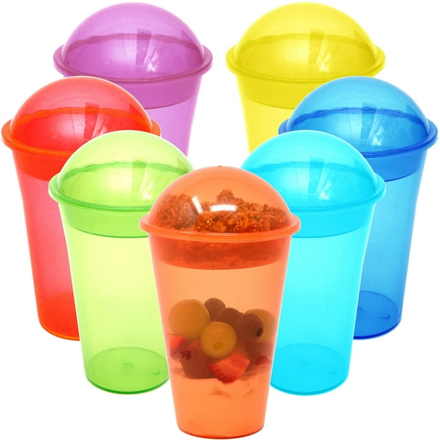 Youngever 7 Sets Plastic Yogurt Cups, Reusable Plastic Dessert Cups ...