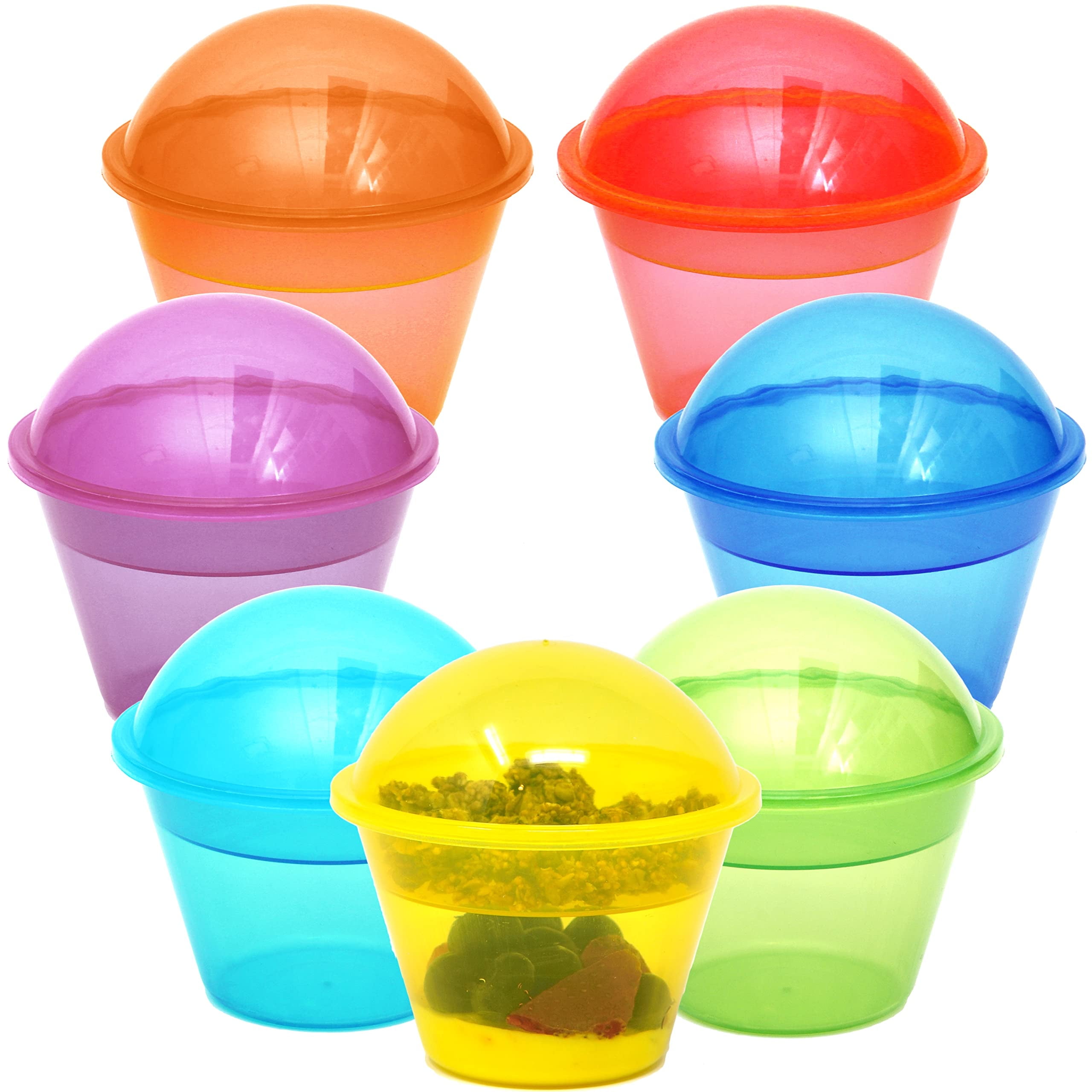 Youngever 7 Sets Plastic Yogurt Cups, Reusable Plastic Dessert Cups ...